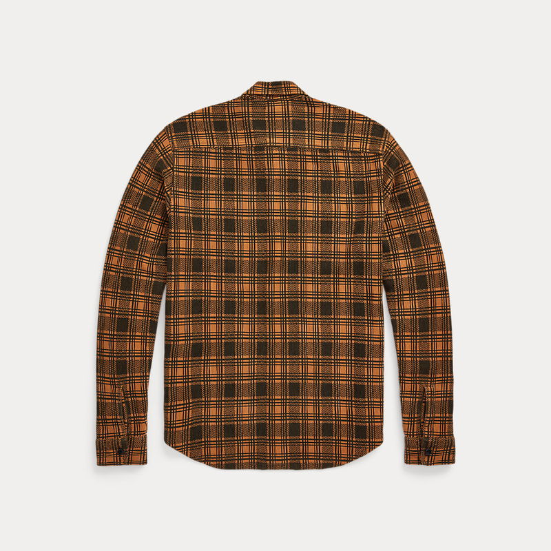 RALPH LAUREN RRL Checked Jersey Workshirt in Gold | endource