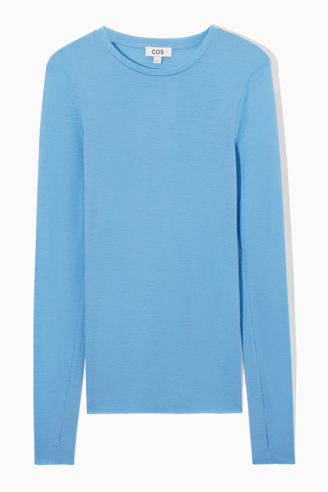COS Crew-Neck Merino Wool Top in LIGHT BLUE | Endource