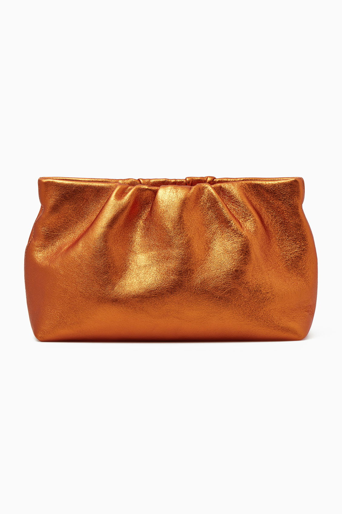 COS Gathered Clutch in METALLIC ORANGE | Endource