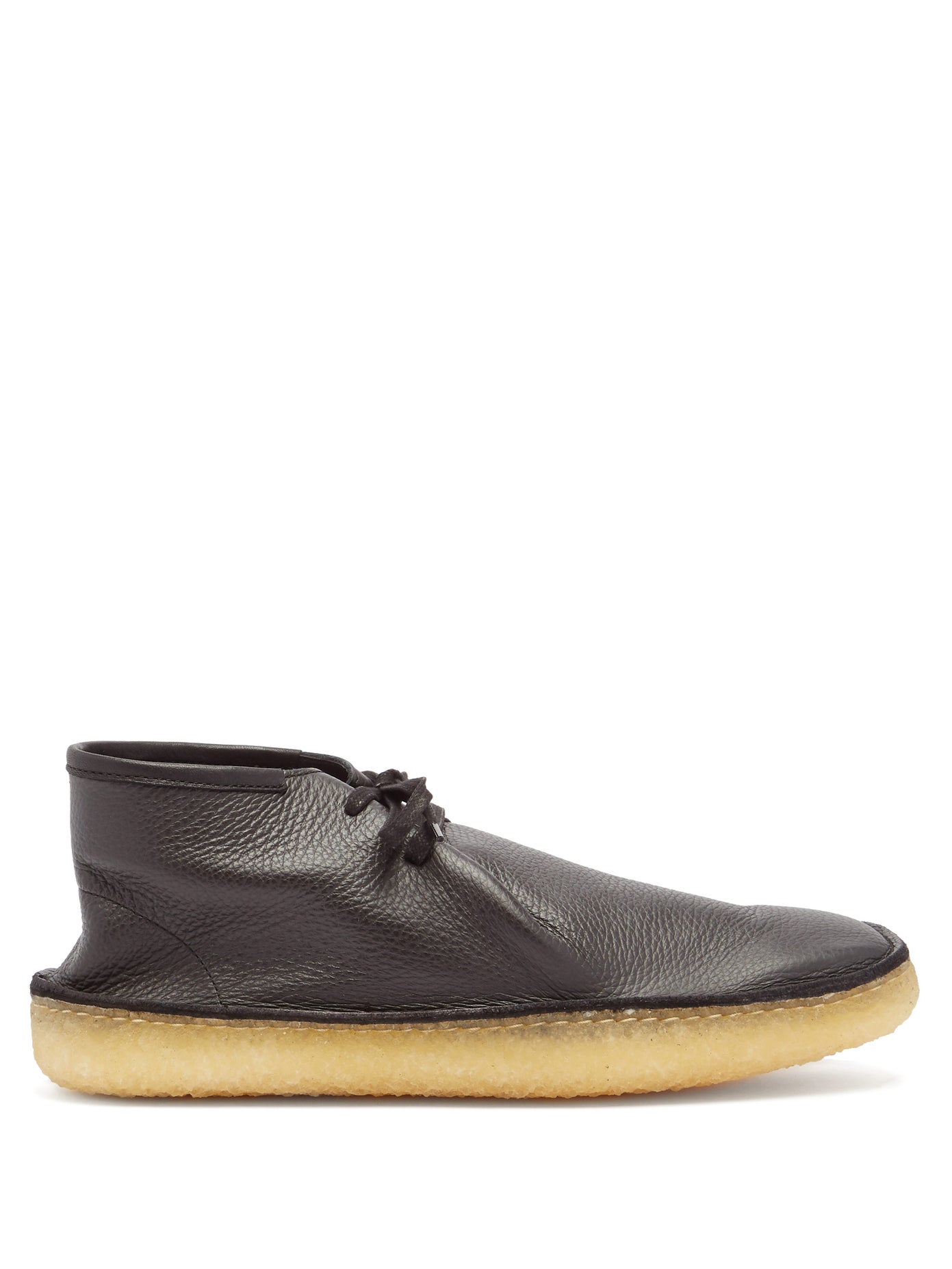 LEMAIRE Grained-Leather Desert Boots in Black | Endource