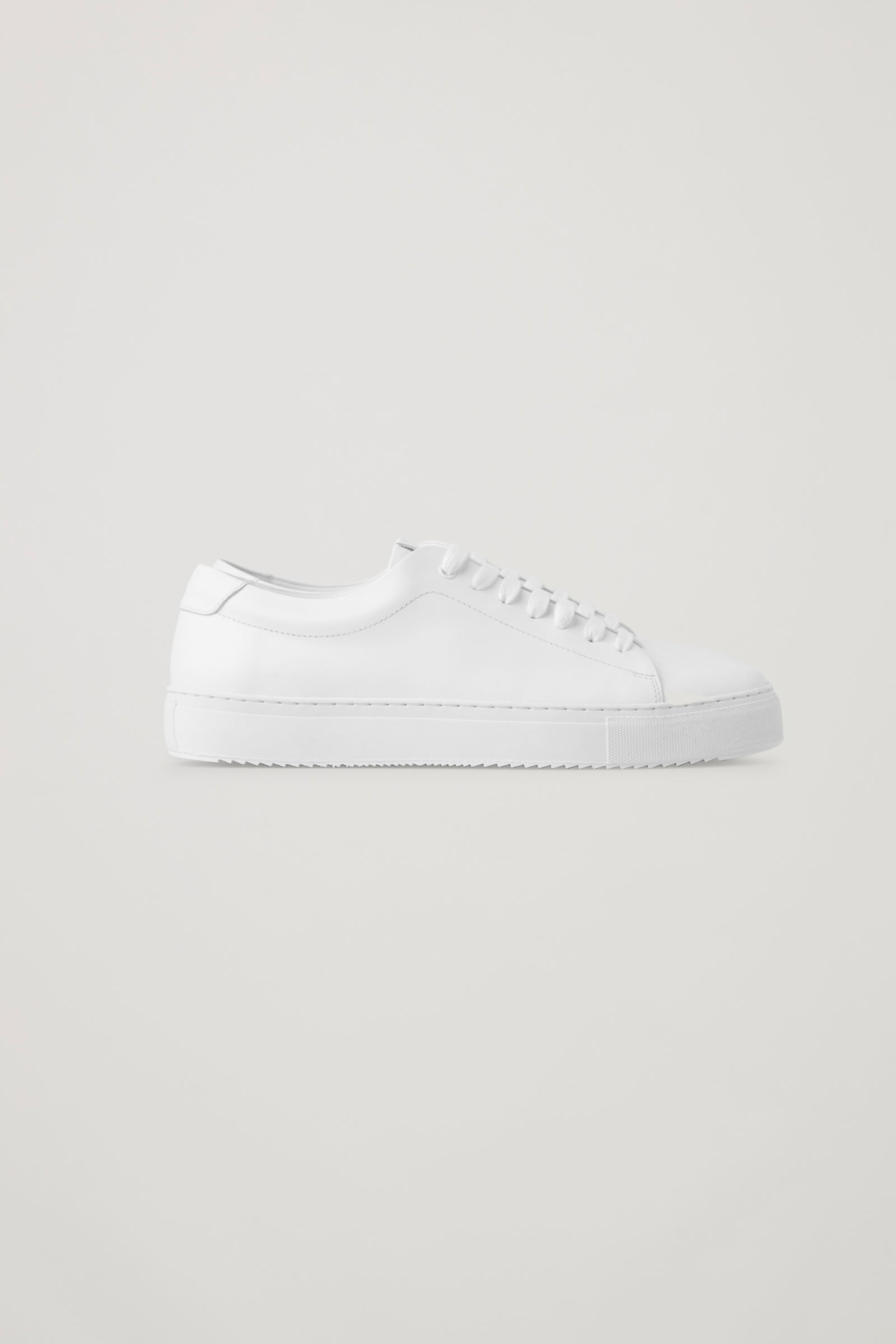 COS Leather Lace-Up Trainers in White | endource