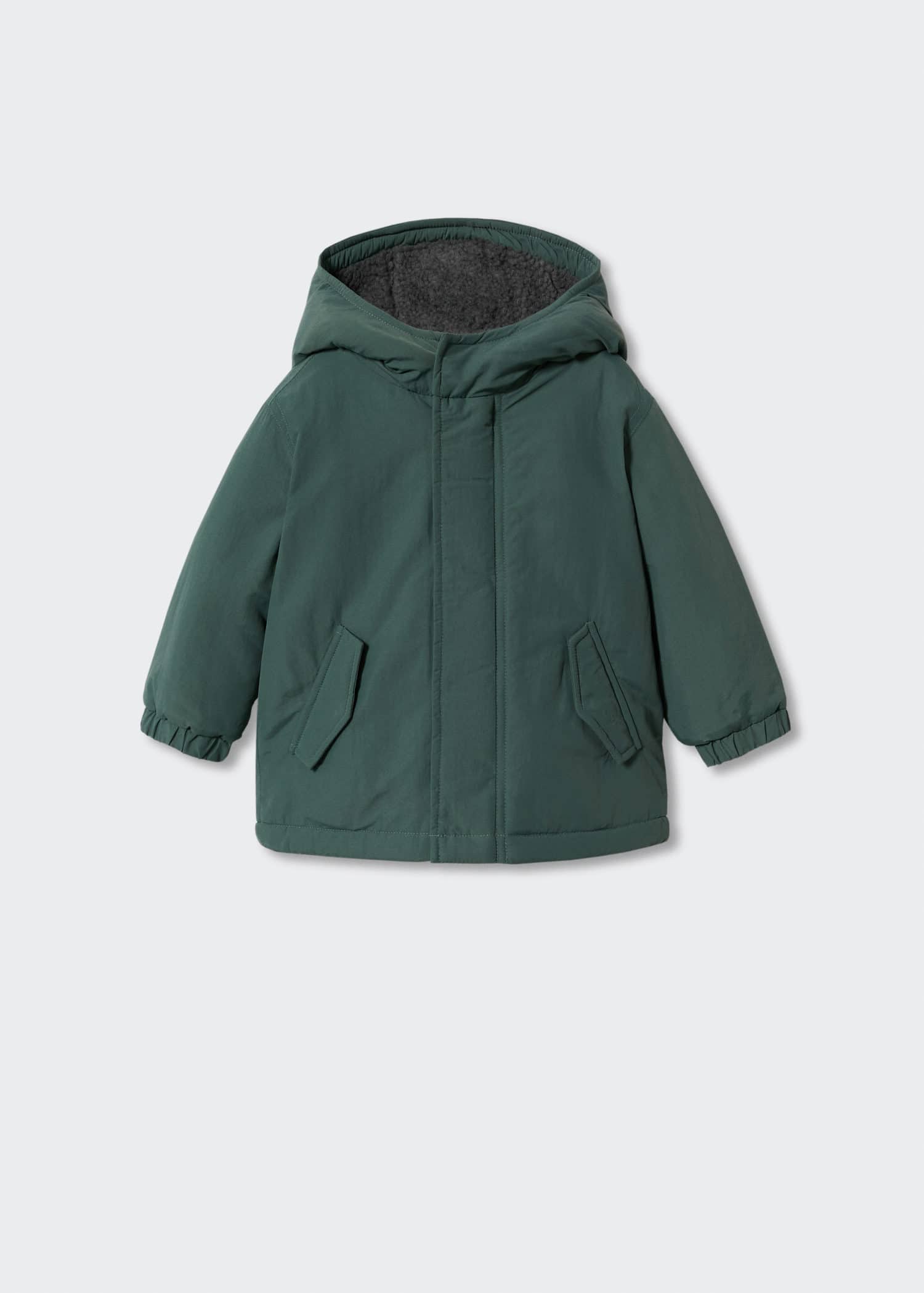 MANGO Padded Anorak With Shearling Lining | endource