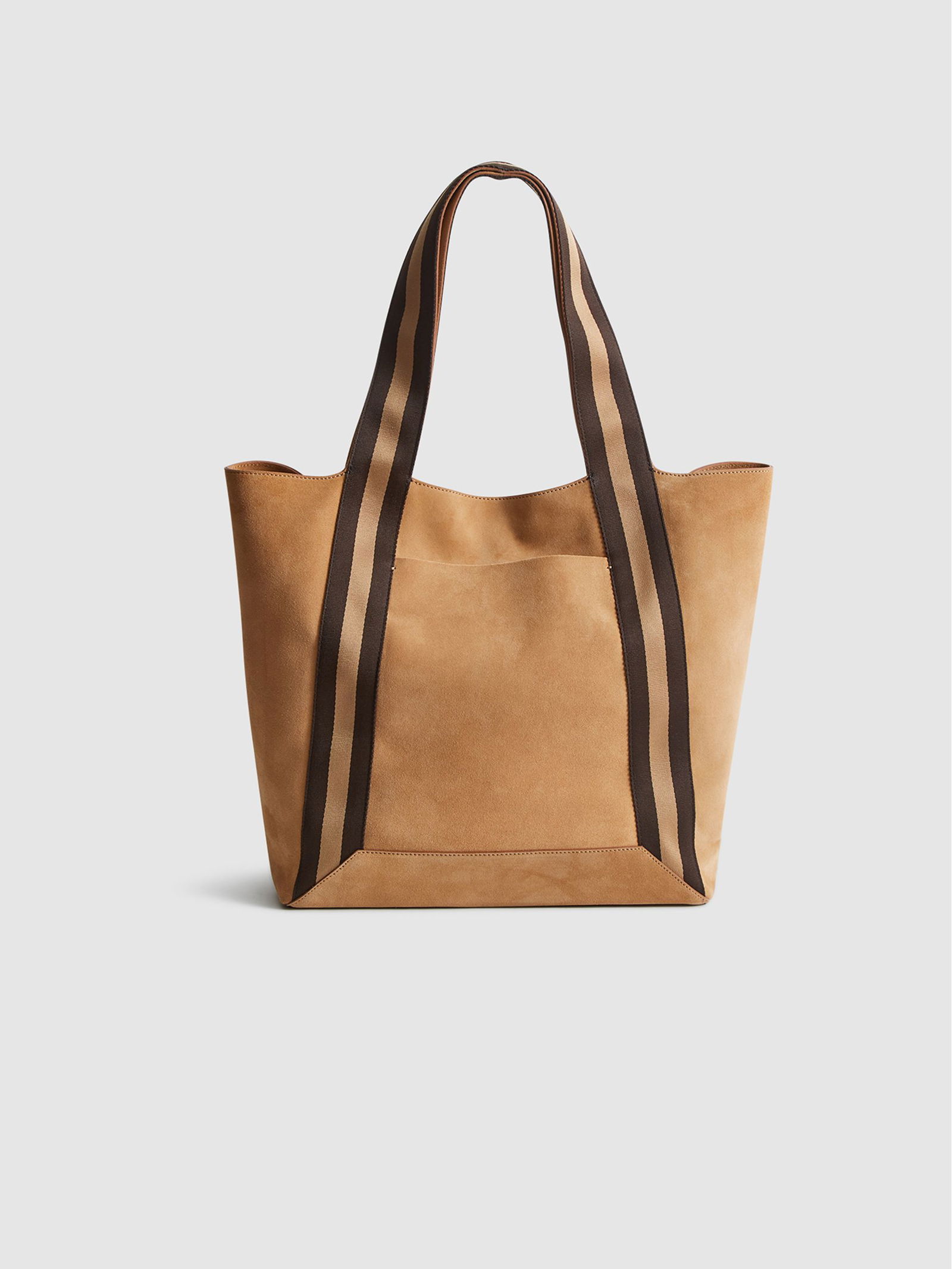 REISS Alma Suede Tote Bag in Butterscotch | endource