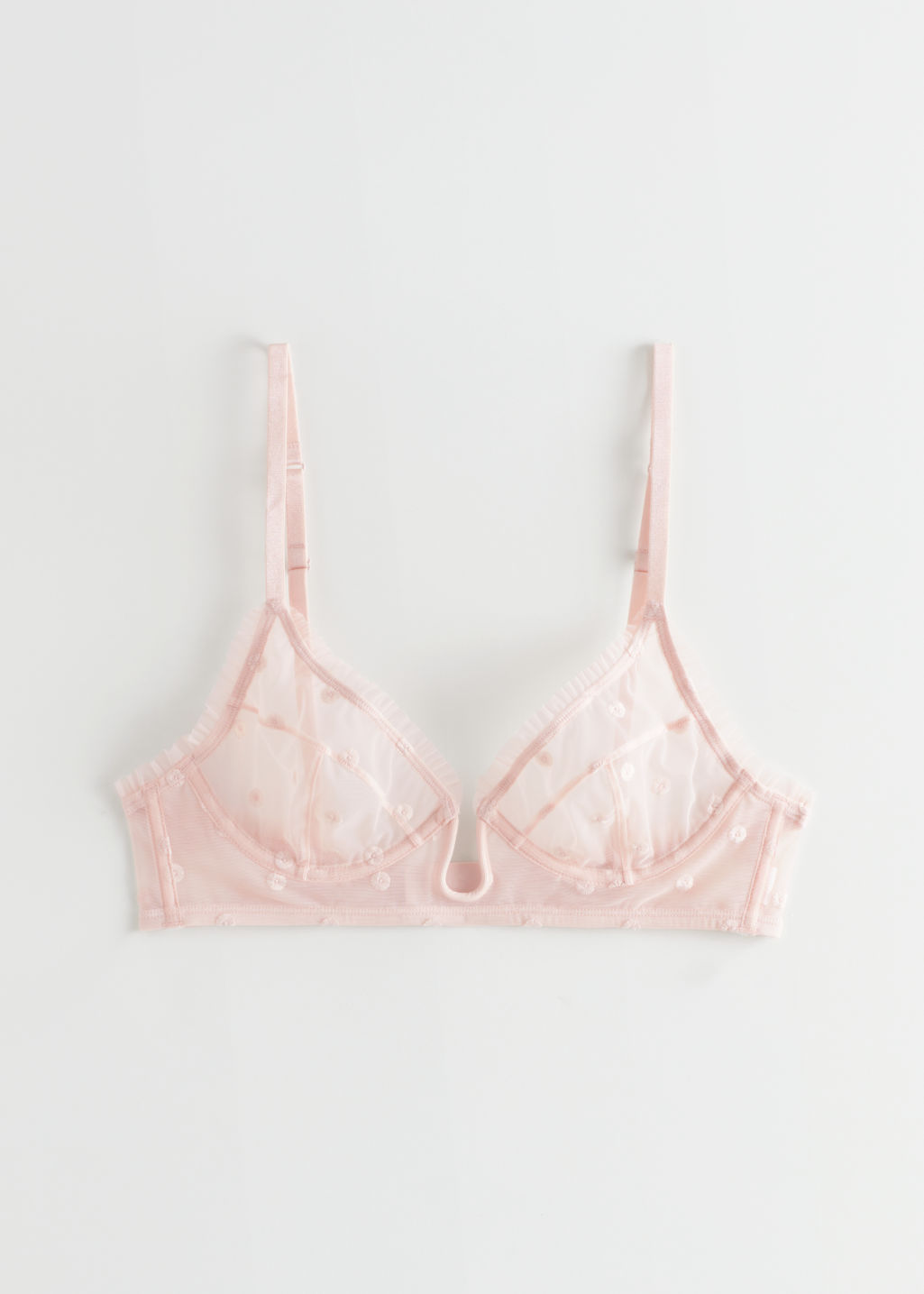 & OTHER STORIES Sheer Dotted Underwire Bra in Beige | Endource