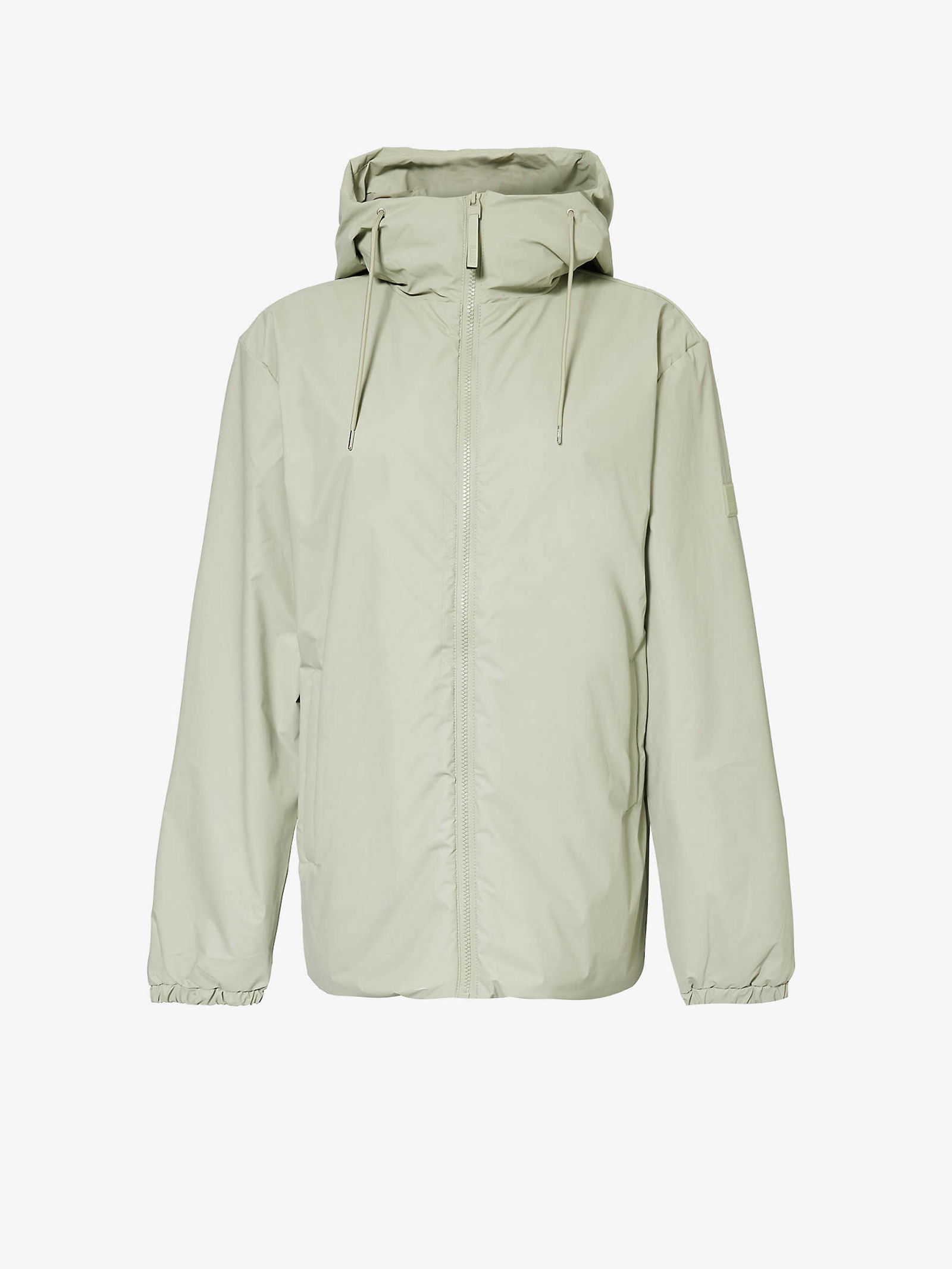 RAINS Lohja Funnel-Neck Hooded Short Padded Shell Jacket in EARTH ...