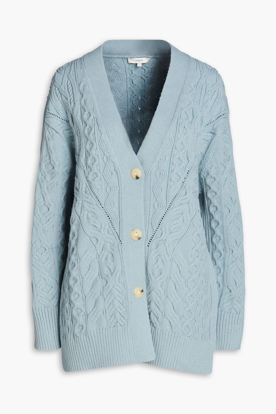 VINCE. Cable-Knit Cotton-Blend Cardigan | endource