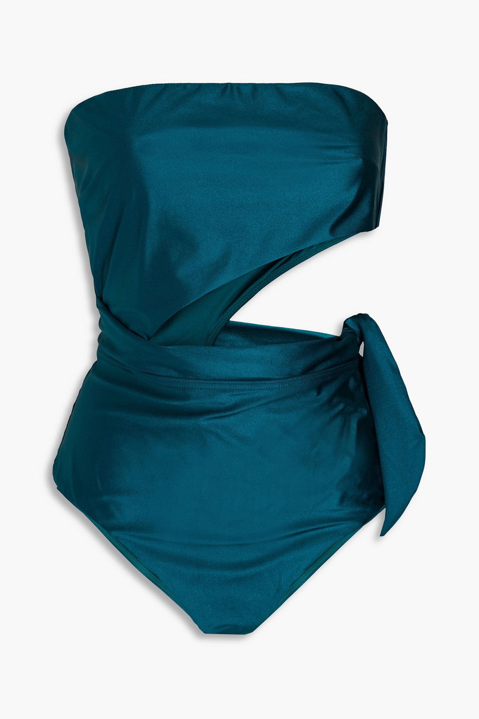 ZIMMERMANN Separates Scarf Cutout Bow-Detailed Bandeau Swimsuit in Blue ...