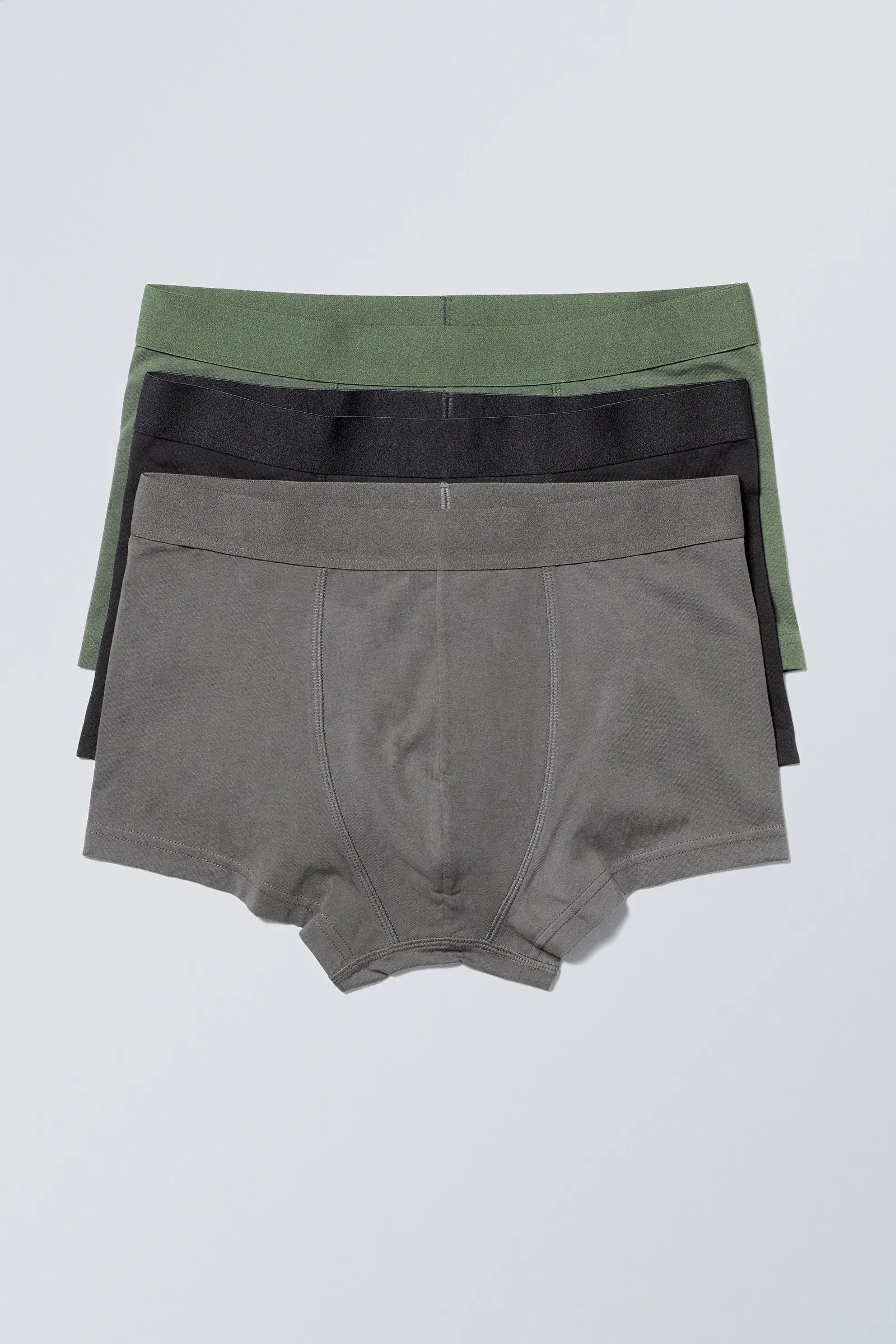 WEEKDAY 3-Pack Boxer Trunks in Green Black Mole | Endource