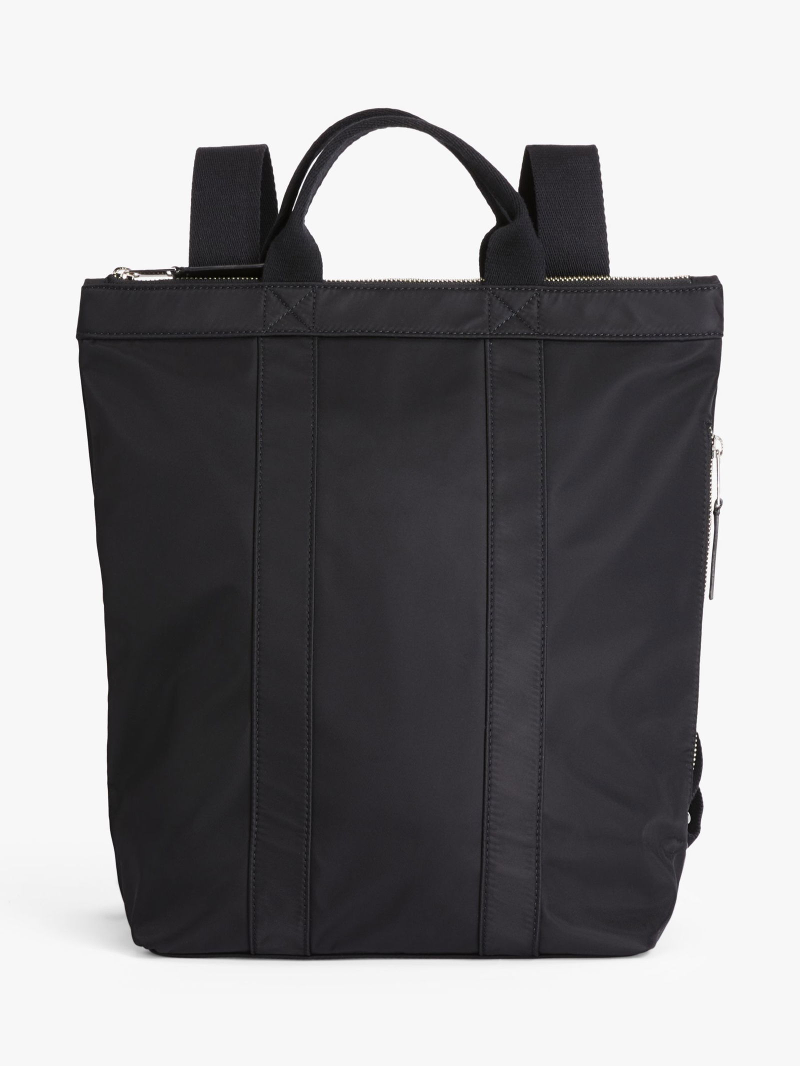 KIN Sette Plain Side Zip Backpack in Black | endource