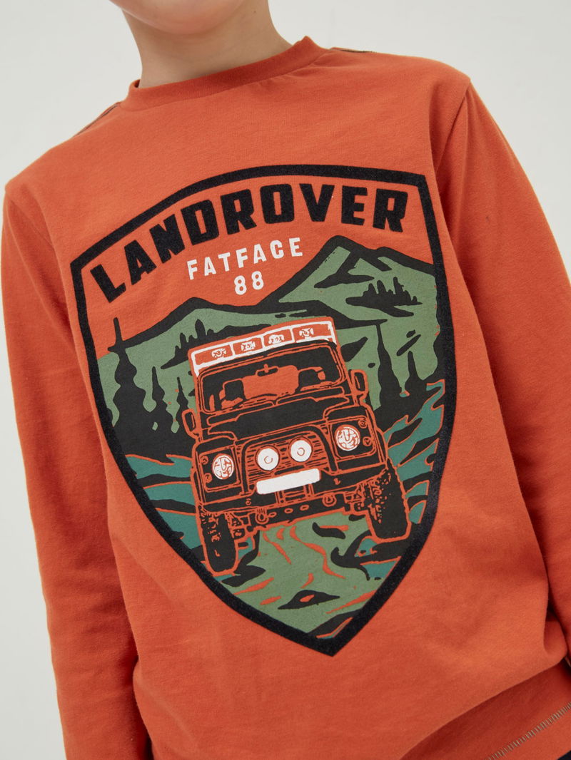 FATFACE Land Rover Graphic T-Shirt in Orange | endource