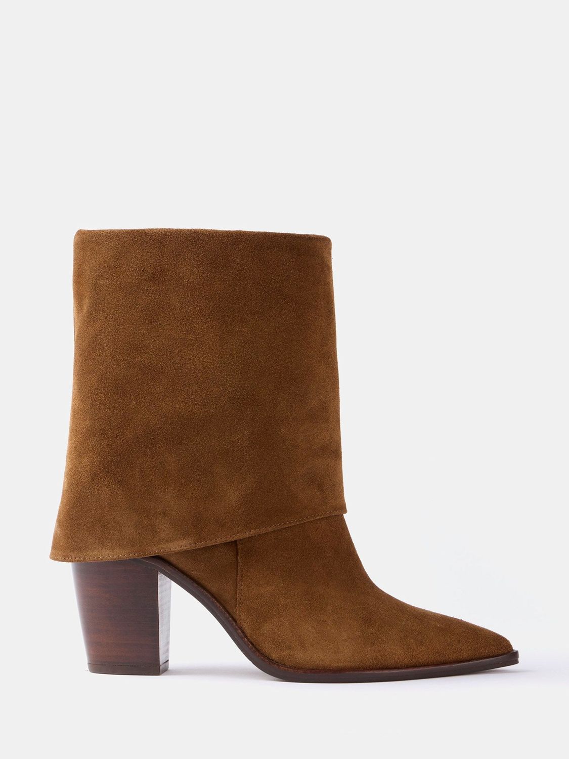 MINT VELVET Suede Fold Over Boots in Brown Multi Brown | endource