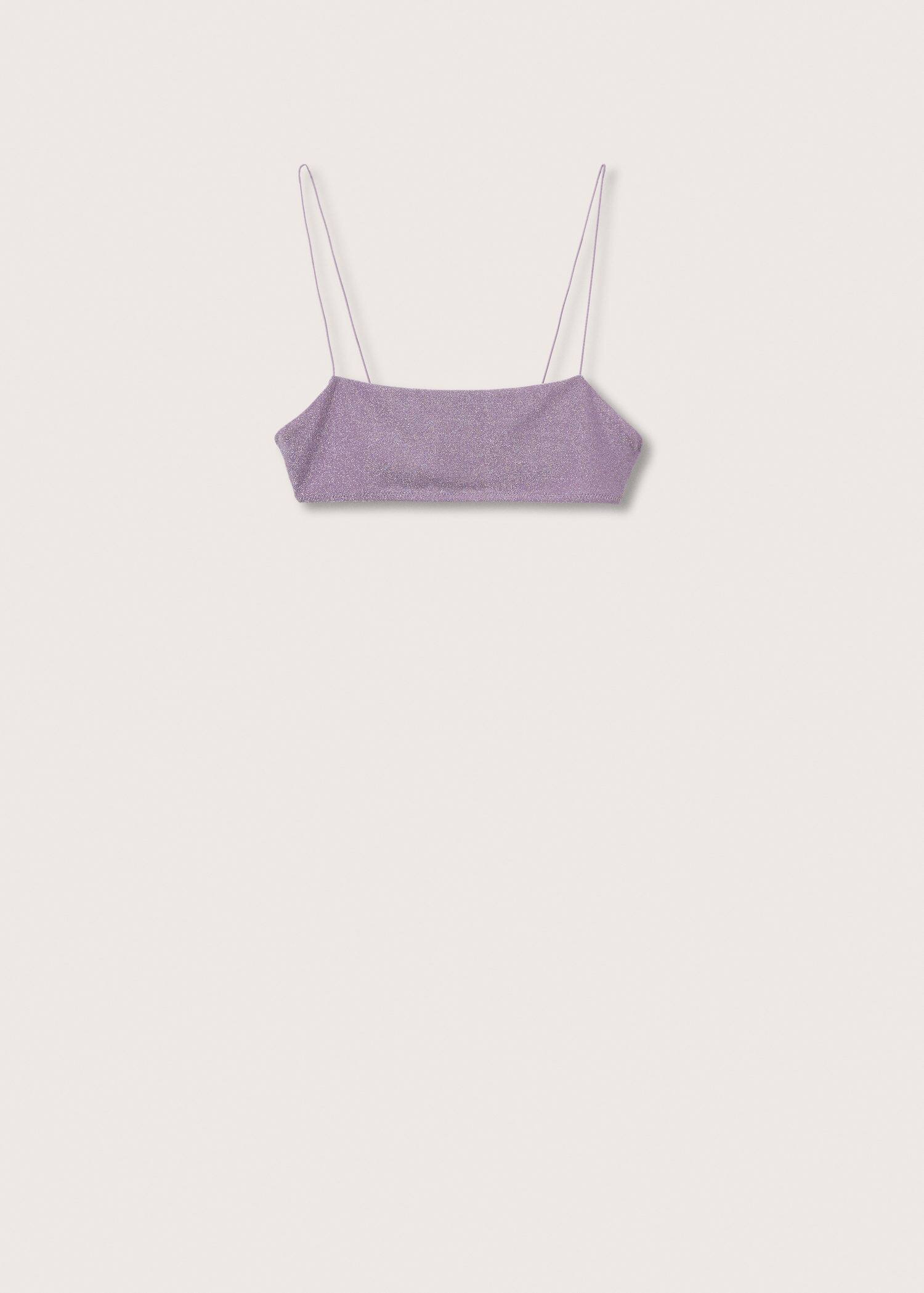 MANGO Bandeau Bikini Top in Lilac | Endource