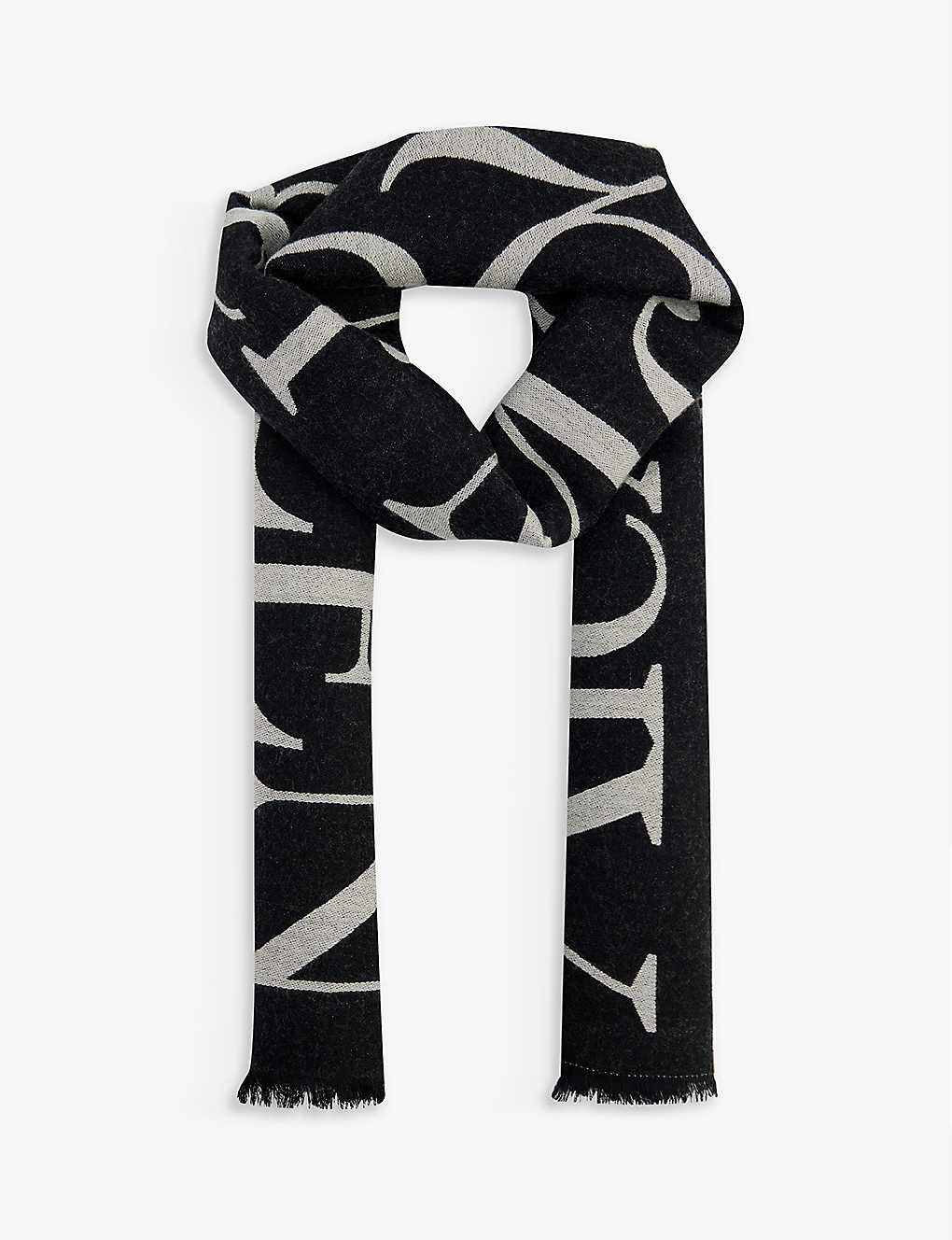ALEXANDER MCQUEEN Branded Scarf in BLACKIVORY | Endource