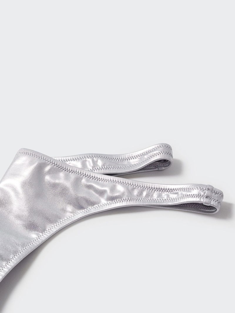 MANGO Spice Thong Bikini in Silver | endource