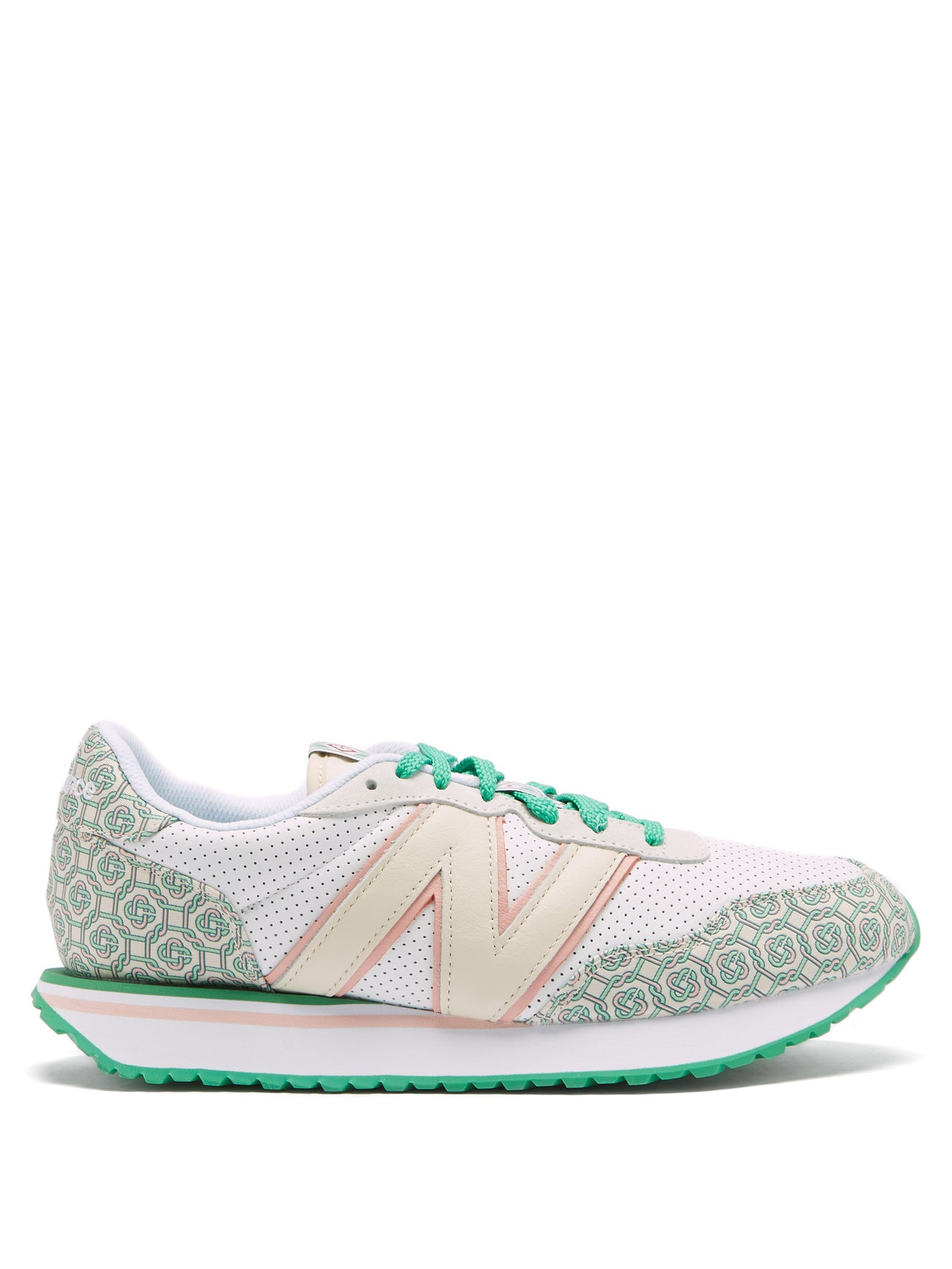 NEW BALANCE 237 Logo-Appliqué Leather And Jacquard Trainers in White ...
