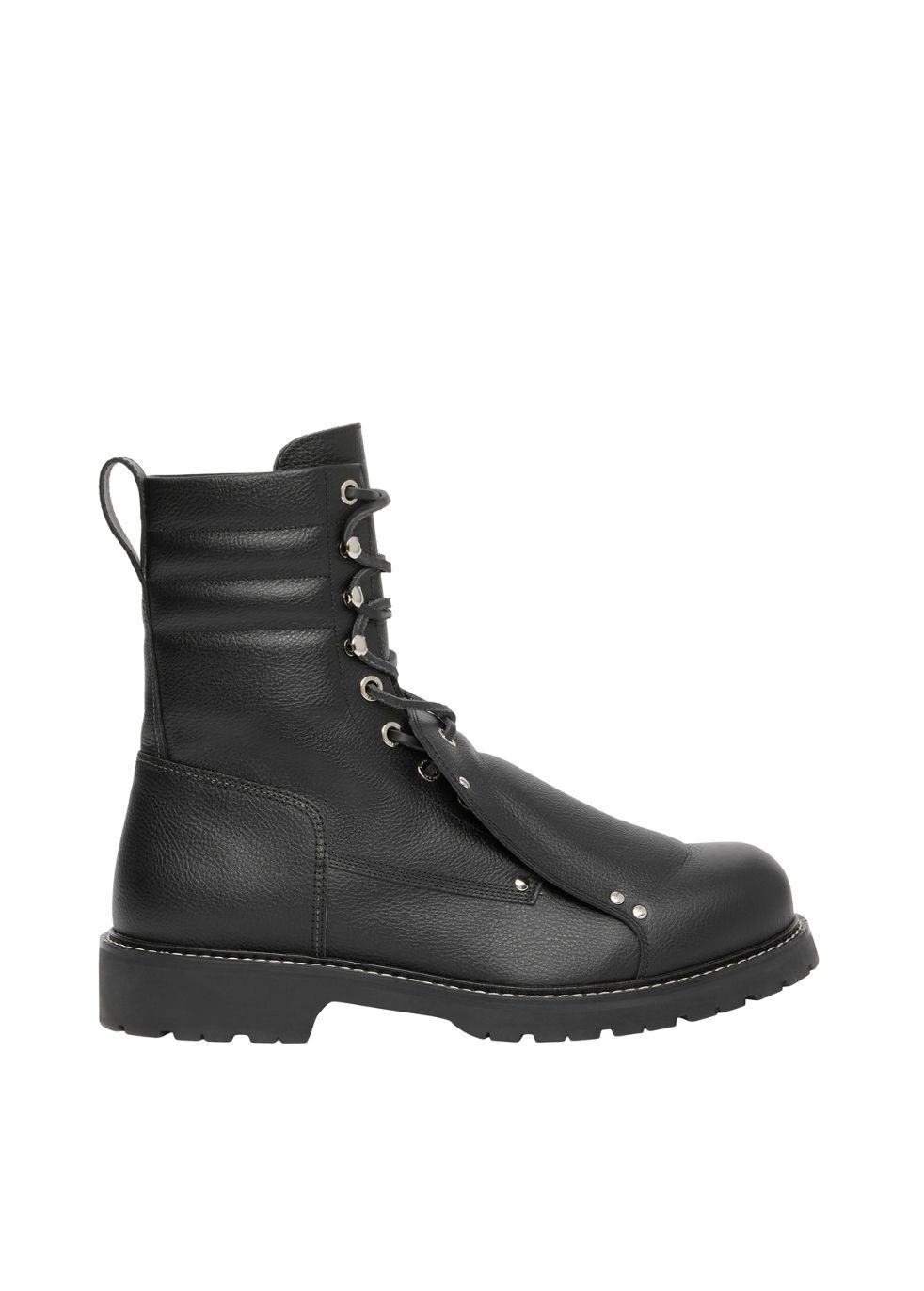 BURBERRY Lace Guard Detail Leather Ankle Boots | endource