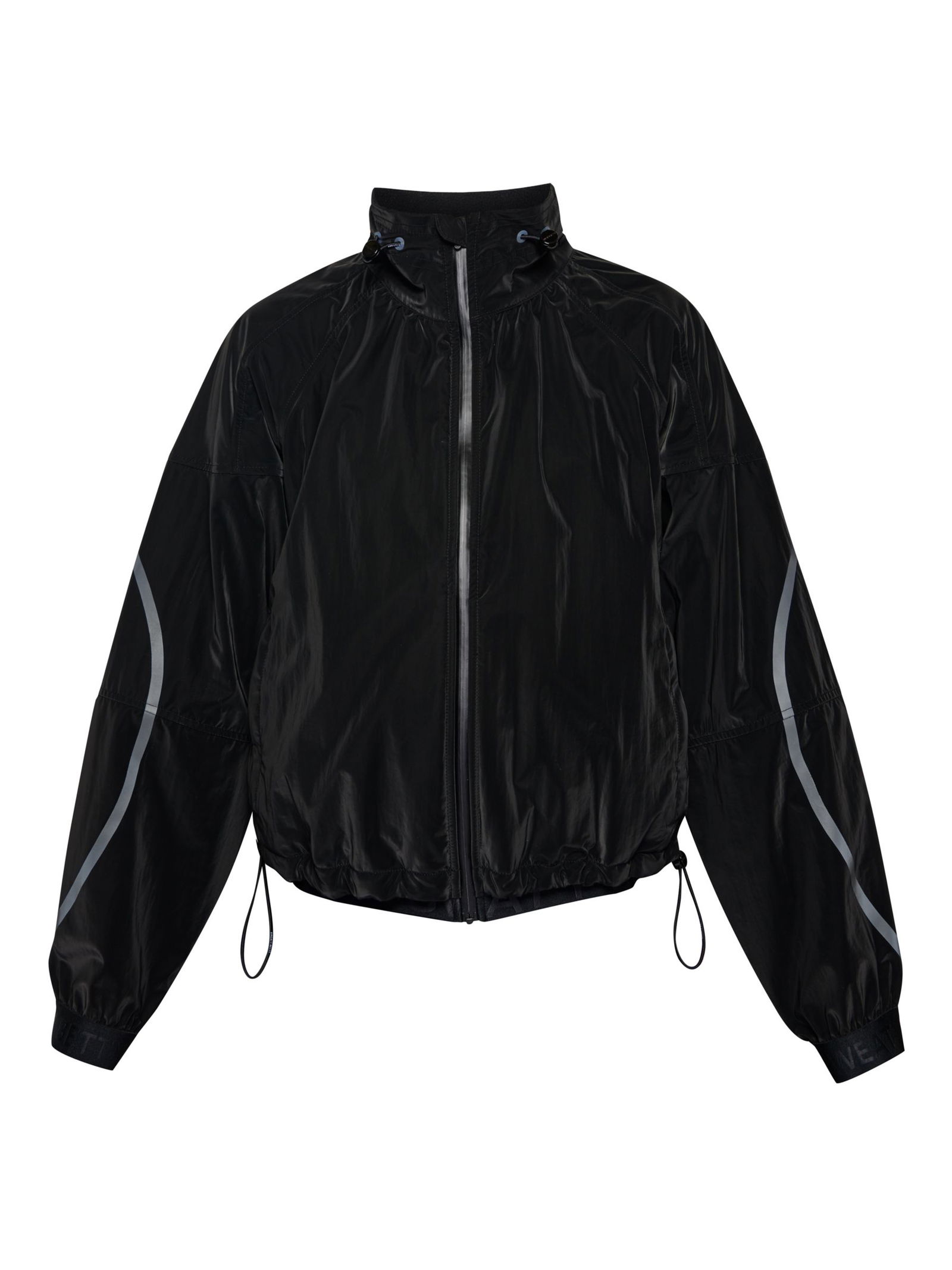 SWEATY BETTY Liquid Shine Bomber Jacket in Black | endource