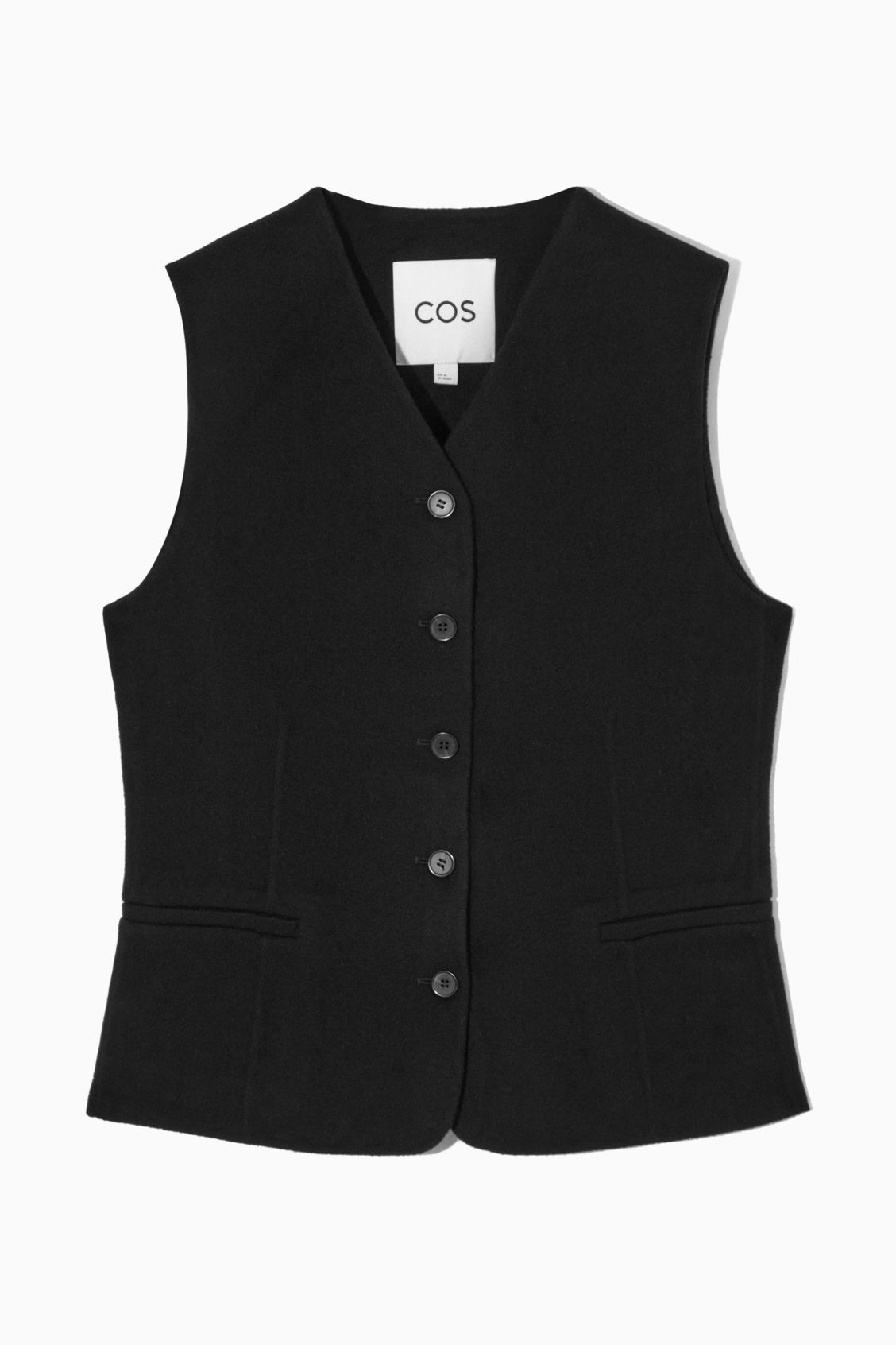 COS Double-Faced Wool Waistcoat in BLACK | Endource