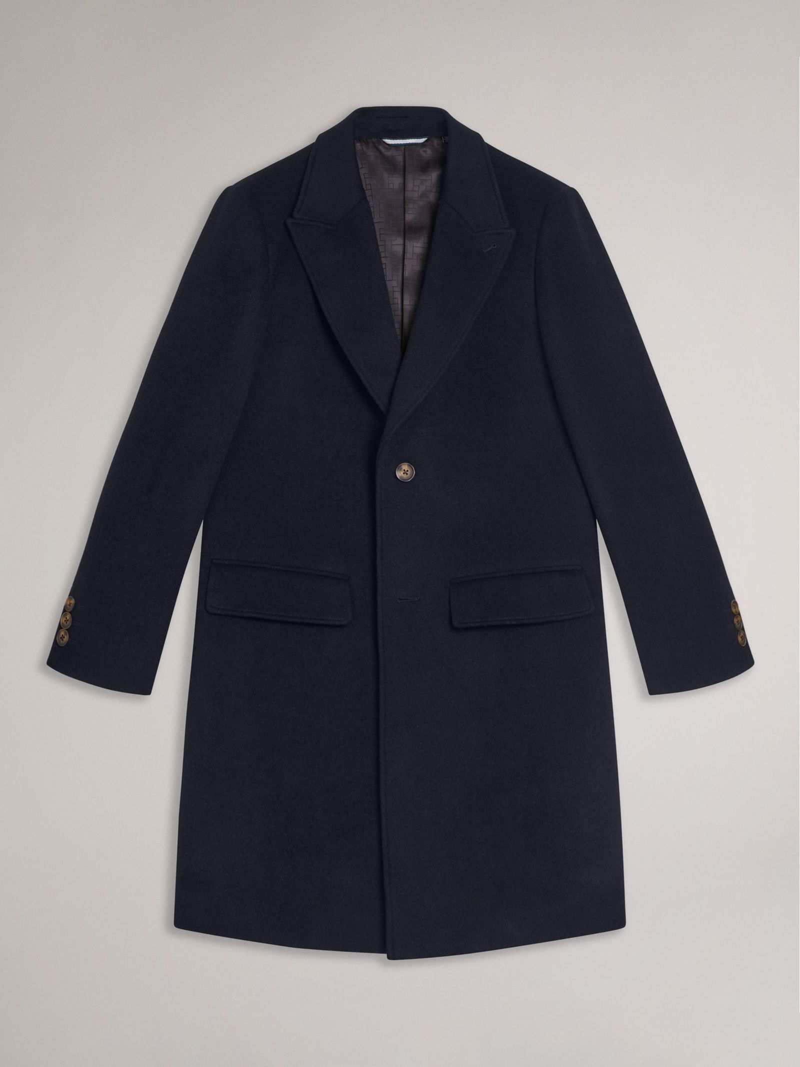 TED BAKER Wilding Wool Blend Overcoat in Tan | endource