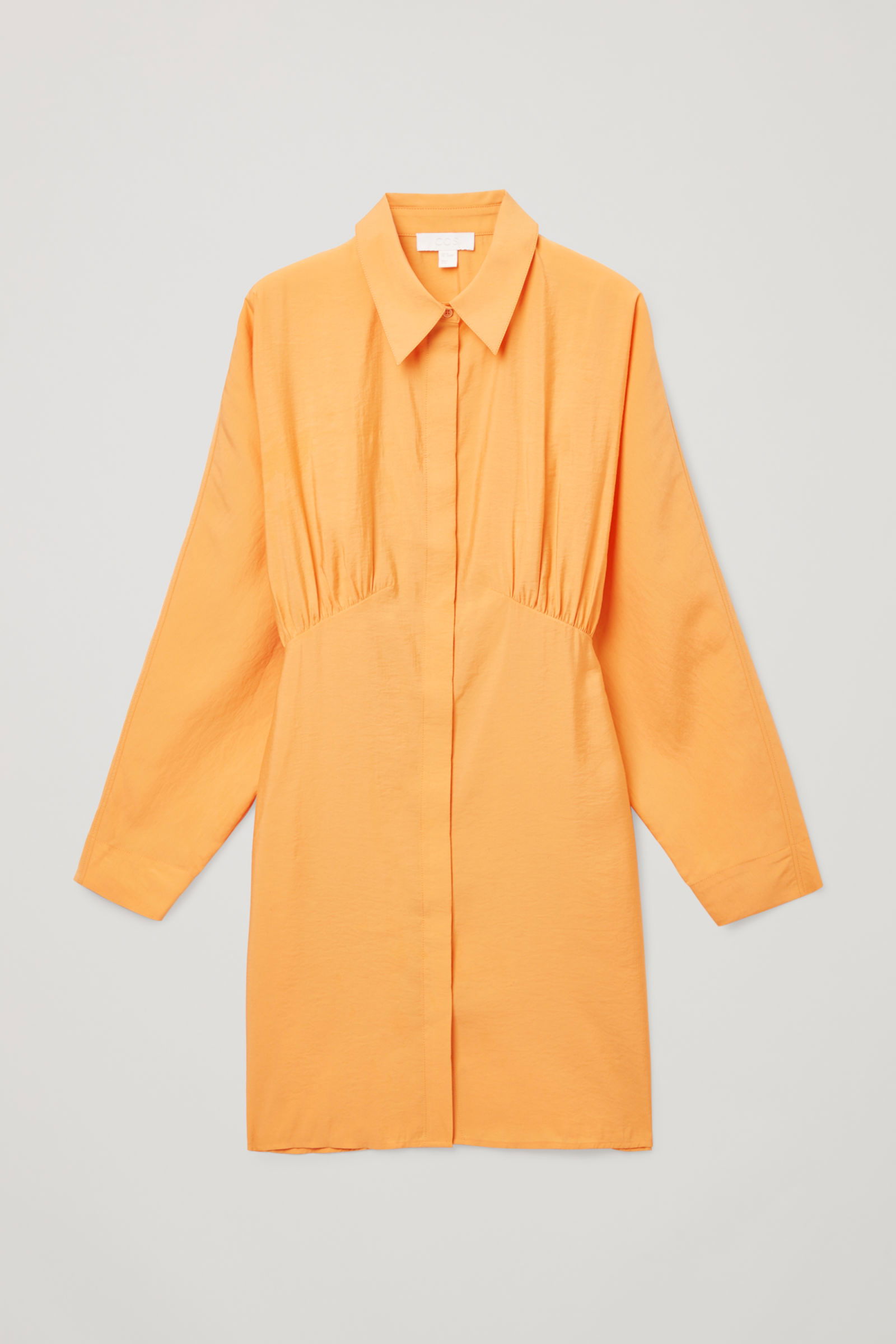 COS Gathered Shirt Dress in Light orange | endource