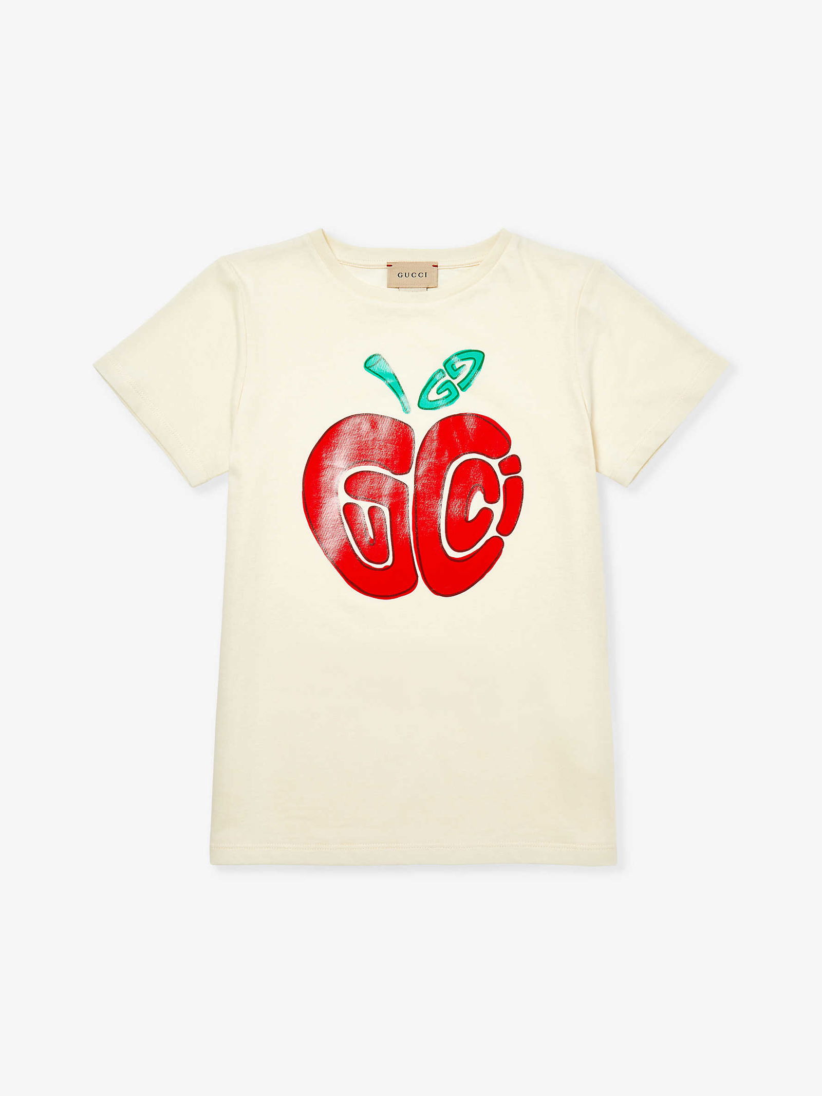 GUCCI Apple-Print Cotton-Jersey T-Shirt 4-12 Years | endource