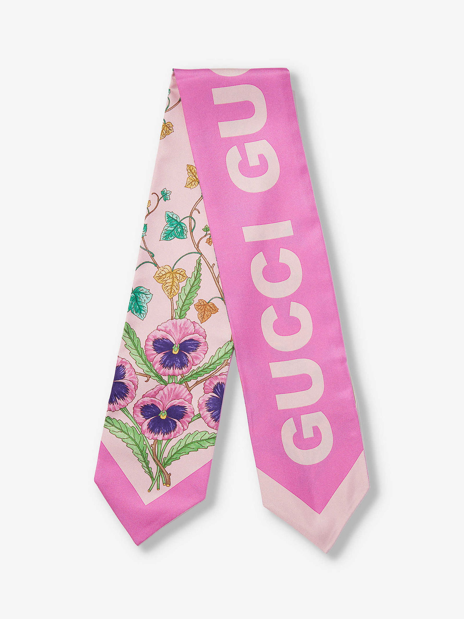GUCCI Floral-Pattern Silk Scarf in Roseate/pink | endource