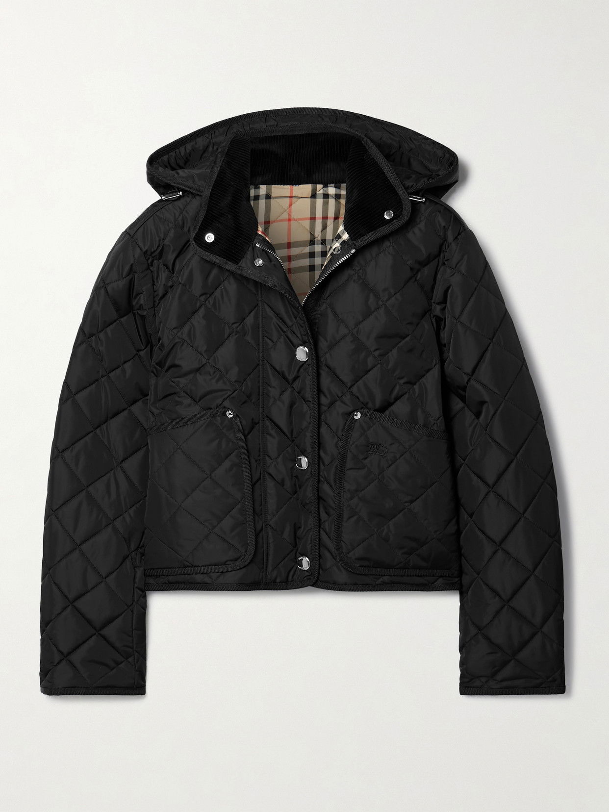 BURBERRY Grosgrain-Trimmed Quilted Shell Jacket | endource