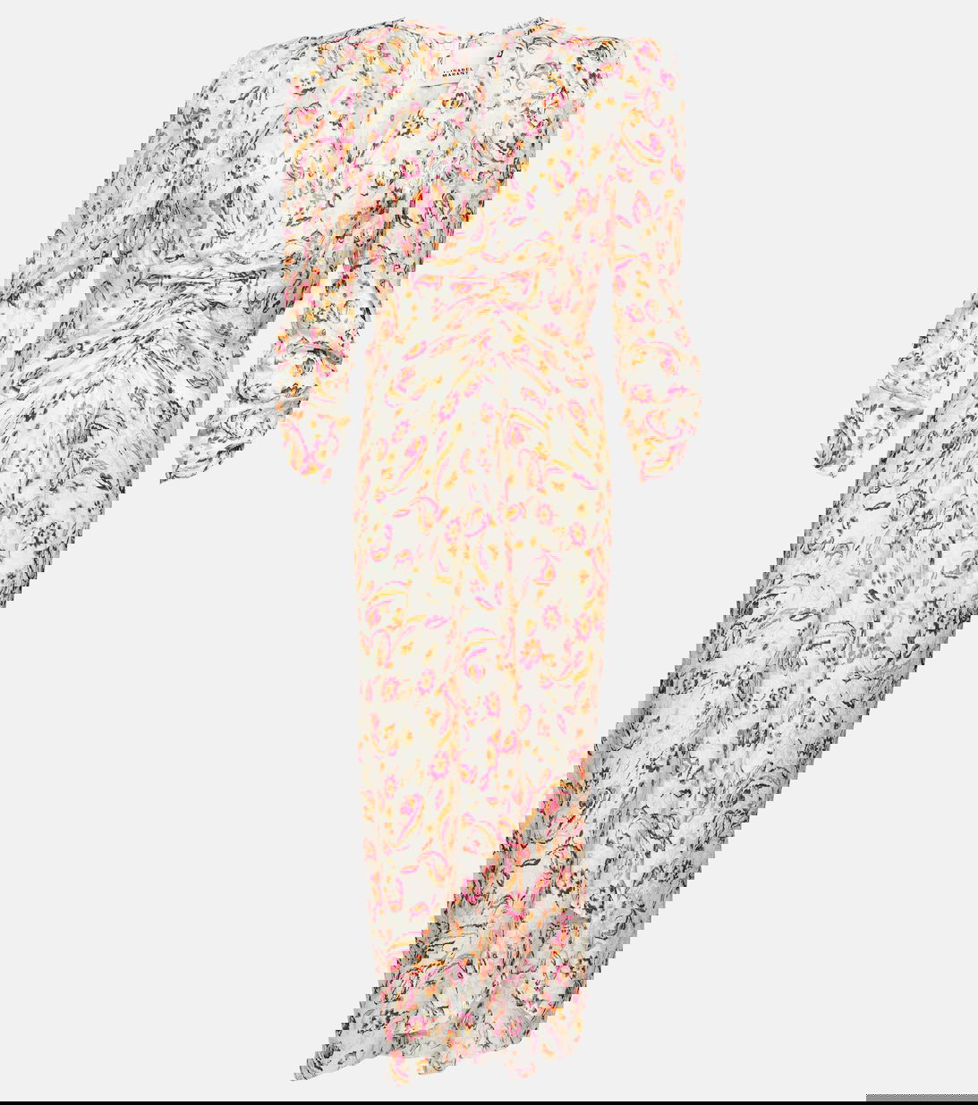 ISABEL MARANT Albini Printed Silk-Blend Midi Dress in Multicoloured ...