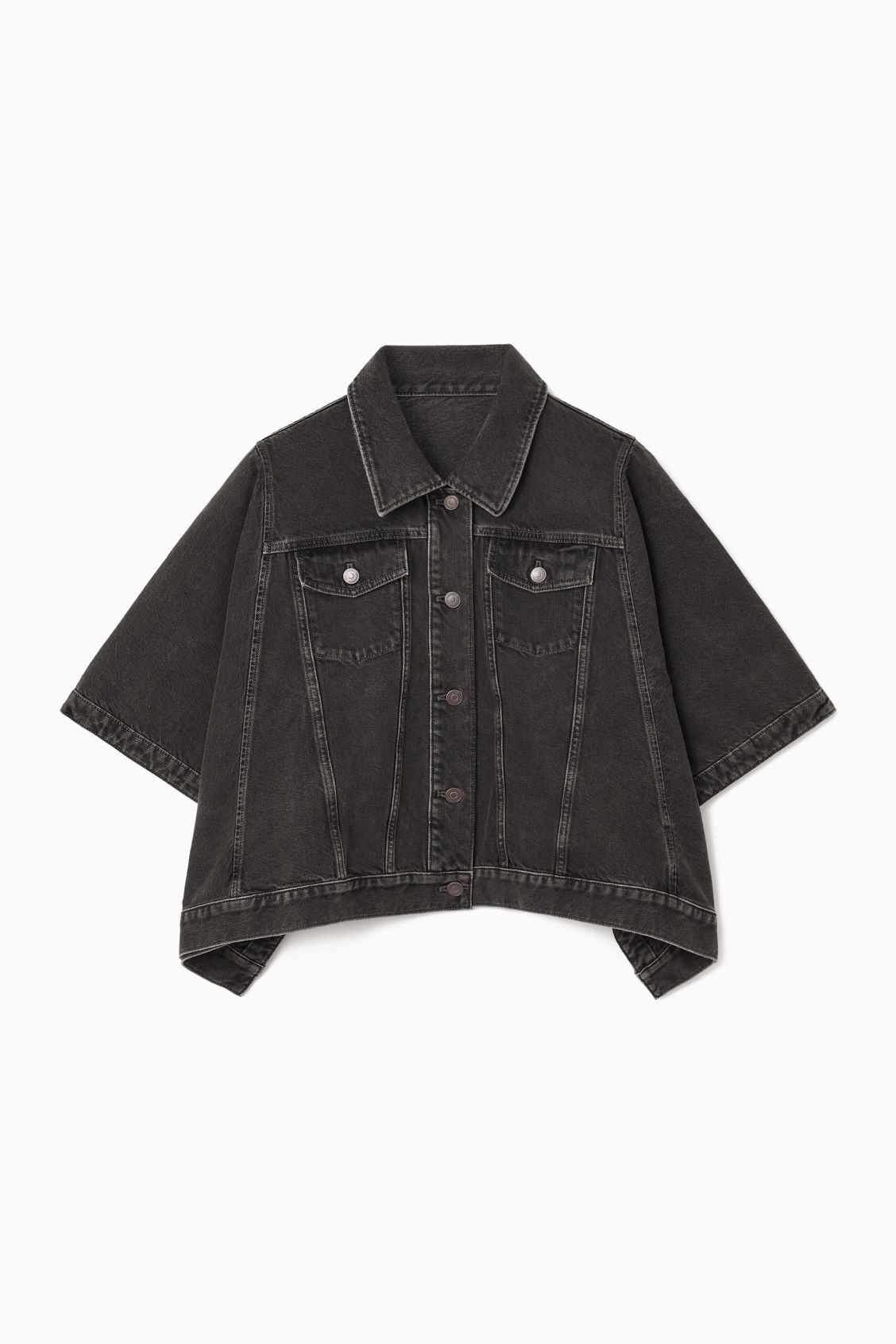 COS Denim Poncho in BLACK | Endource