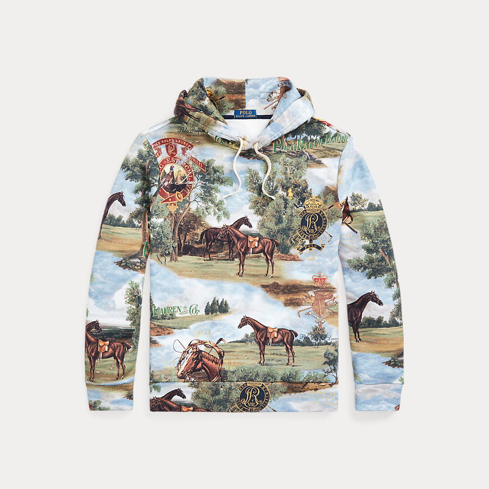 POLO RALPH LAUREN Equestrian-Print Fleece Hoodie in Multi | endource