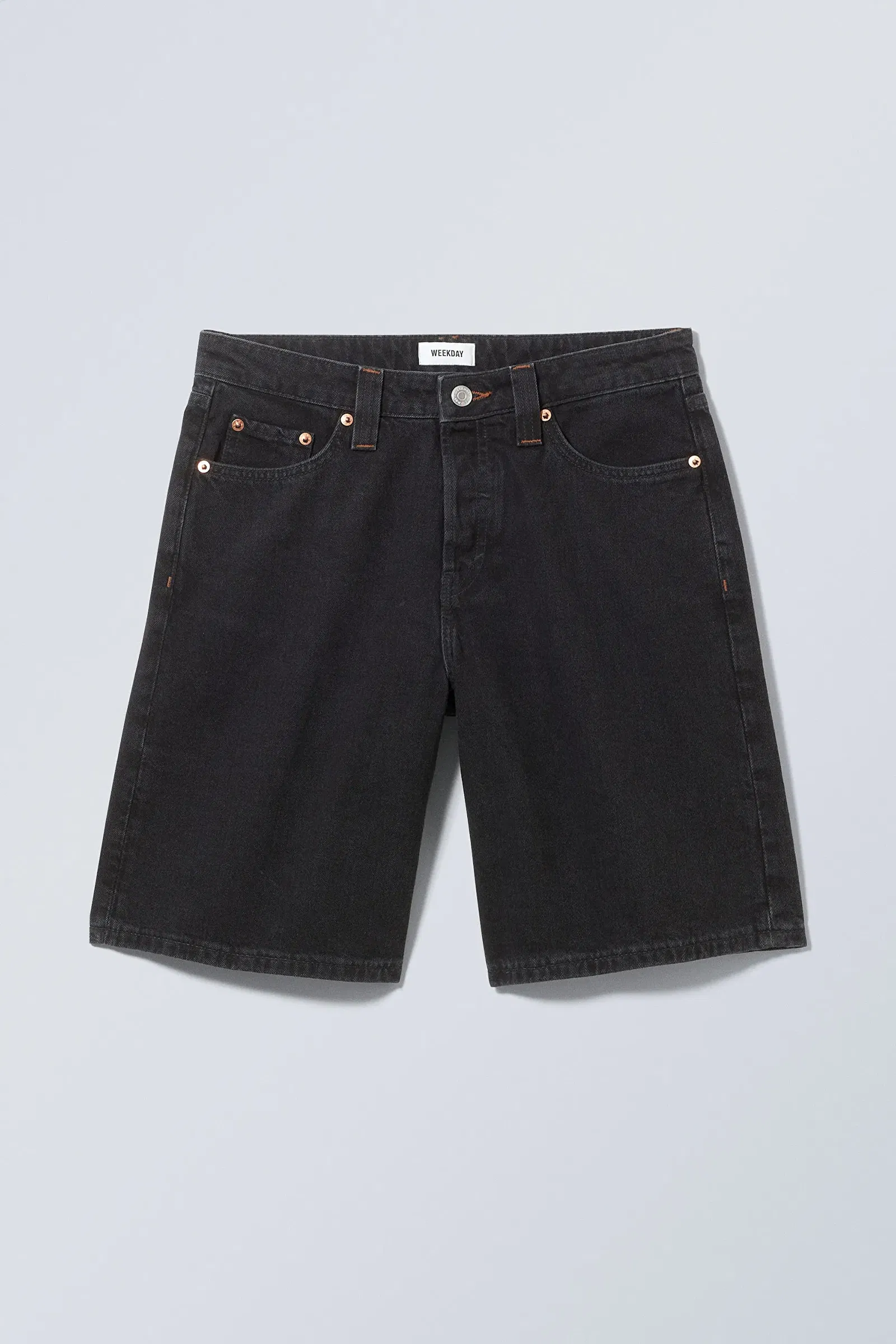 WEEKDAY Monterey Denim Shorts in Black Lux | endource