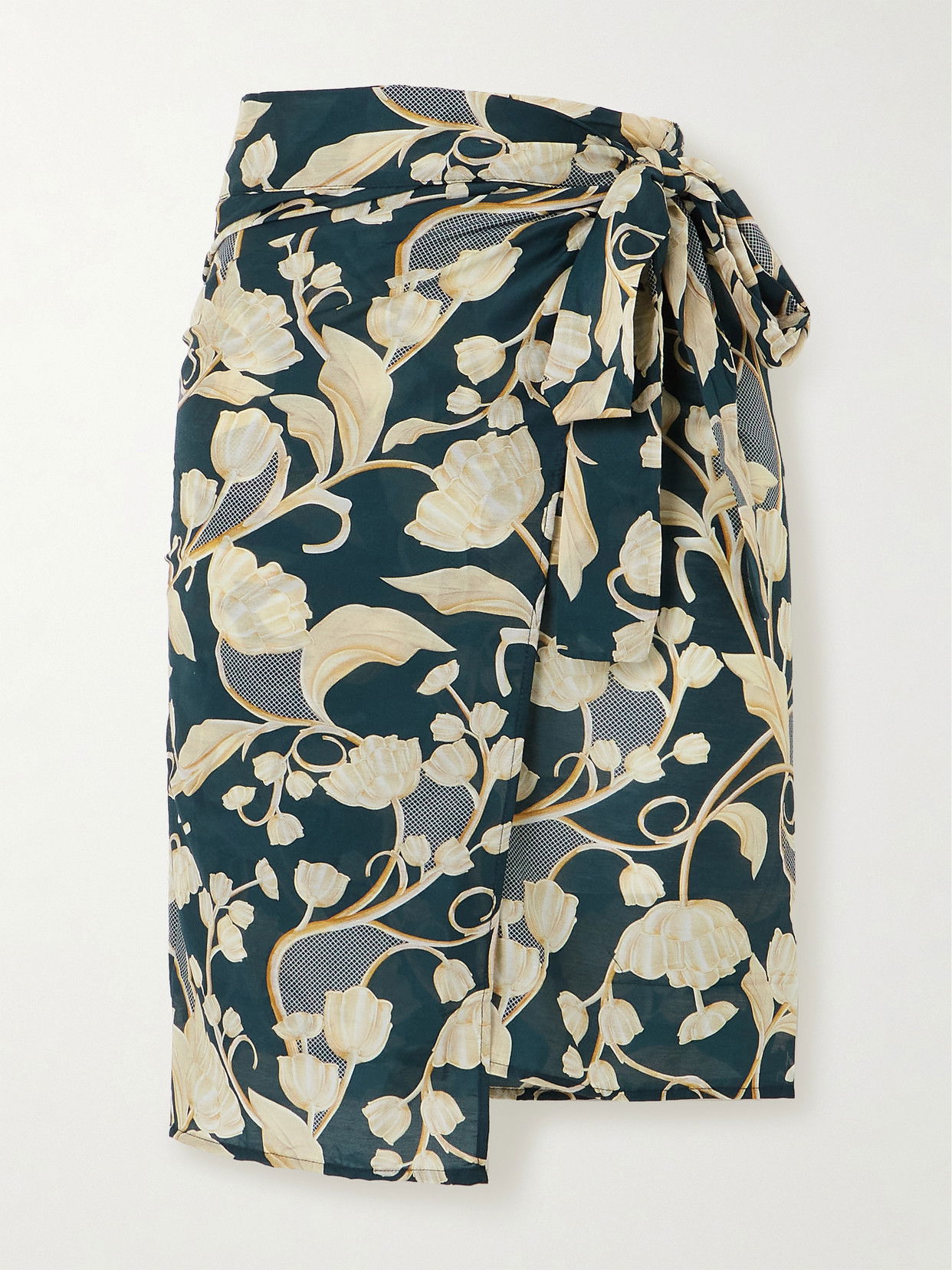 AGUA BY AGUA BENDITA Emelina Floral-Print Cotton And Silk-Blend Pareo ...
