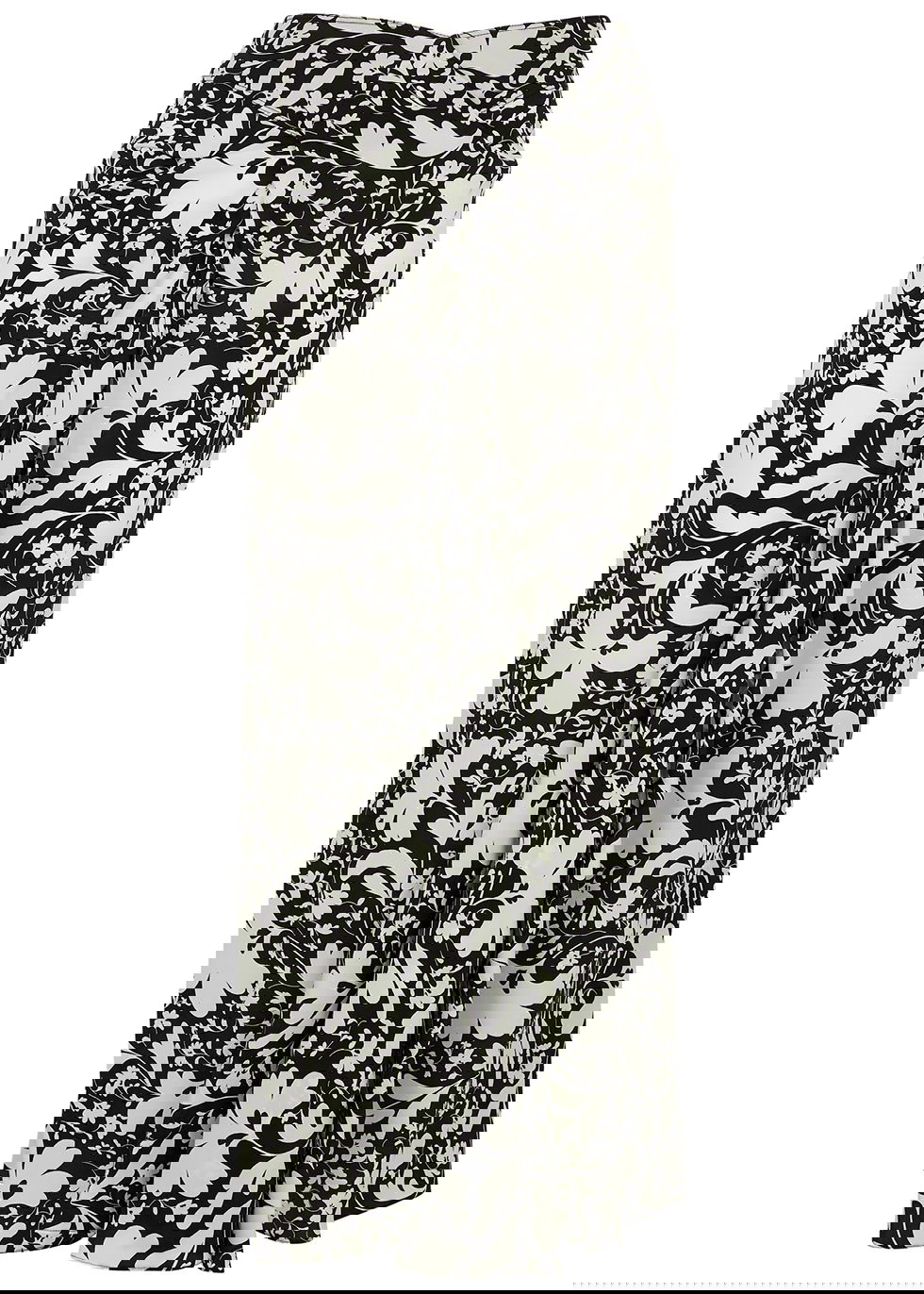 STELLA MCCARTNEY Floral-Print Silk Crepe De Chine Midi Skirt | endource