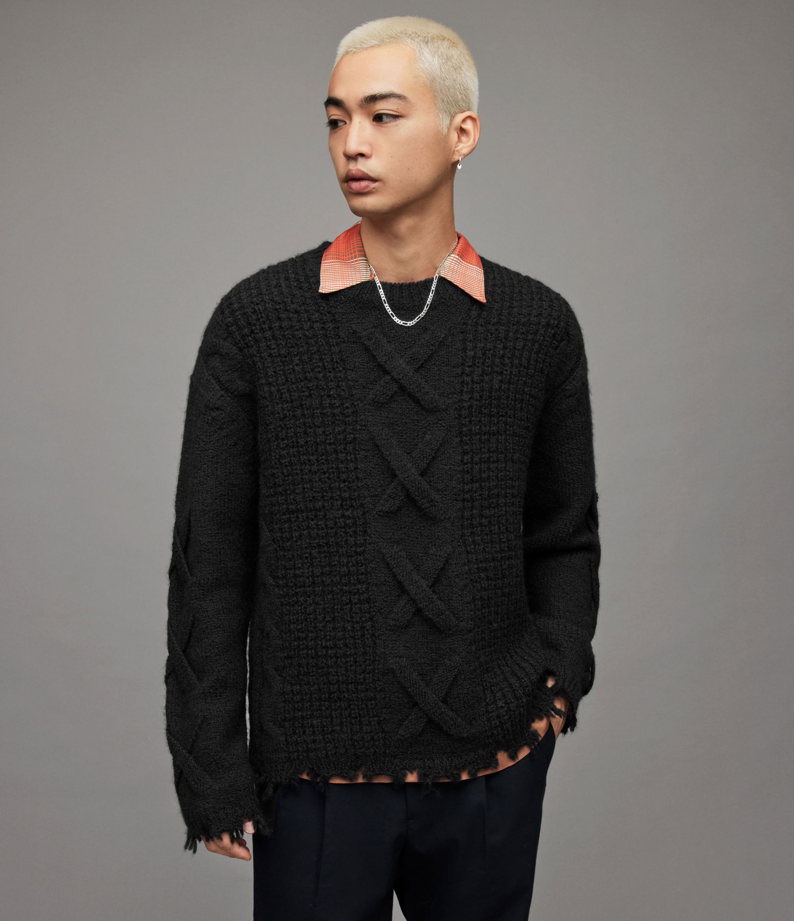 ALLSAINTS Hennet Crew Jumper in Black | Endource