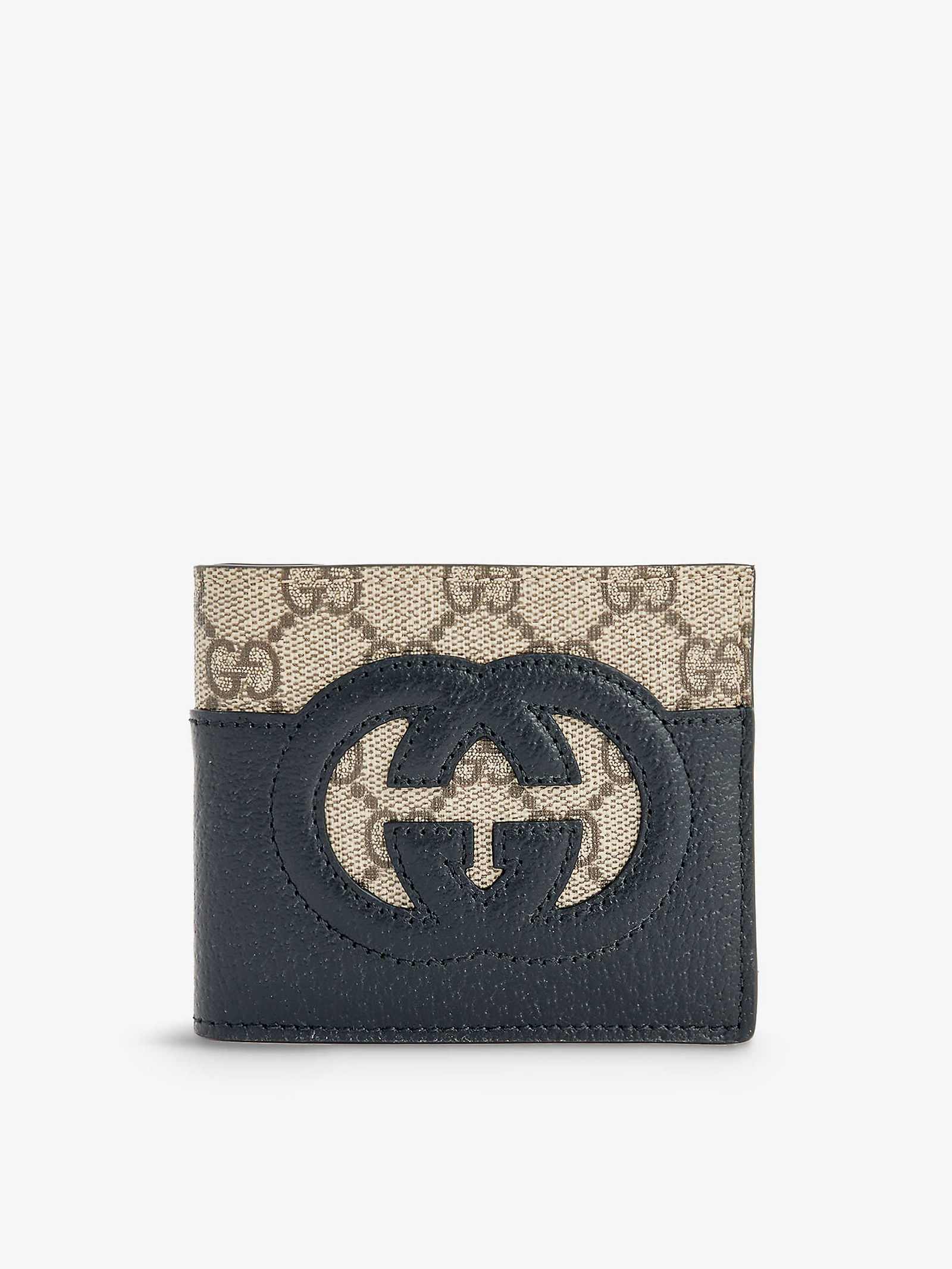 GUCCI Logo-Print Leather And Canvas Wallet in B.ebony/nero | endource