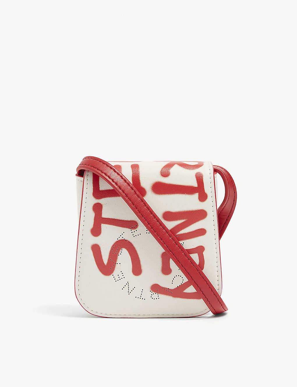 STELLA MCCARTNEY Graffiti-Print Faux-Leather Cross-Body Card Holder Bag ...