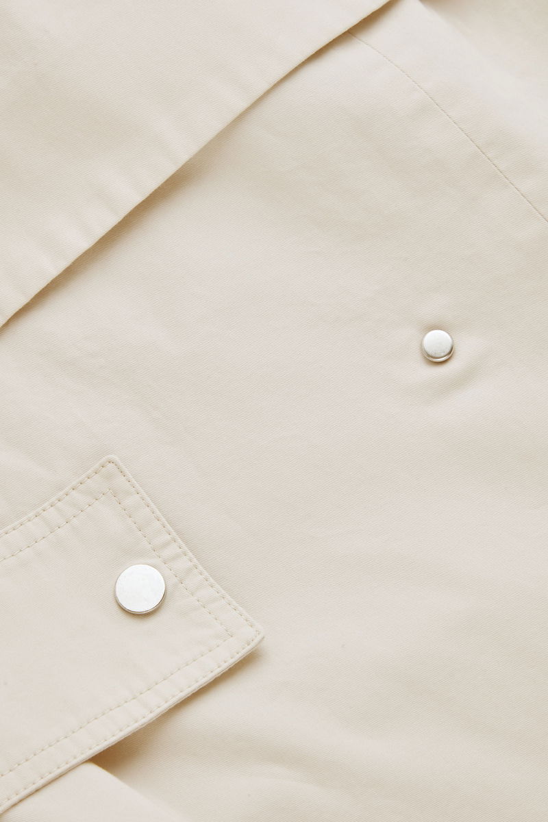 COS Hooded Cotton Coat in white | endource