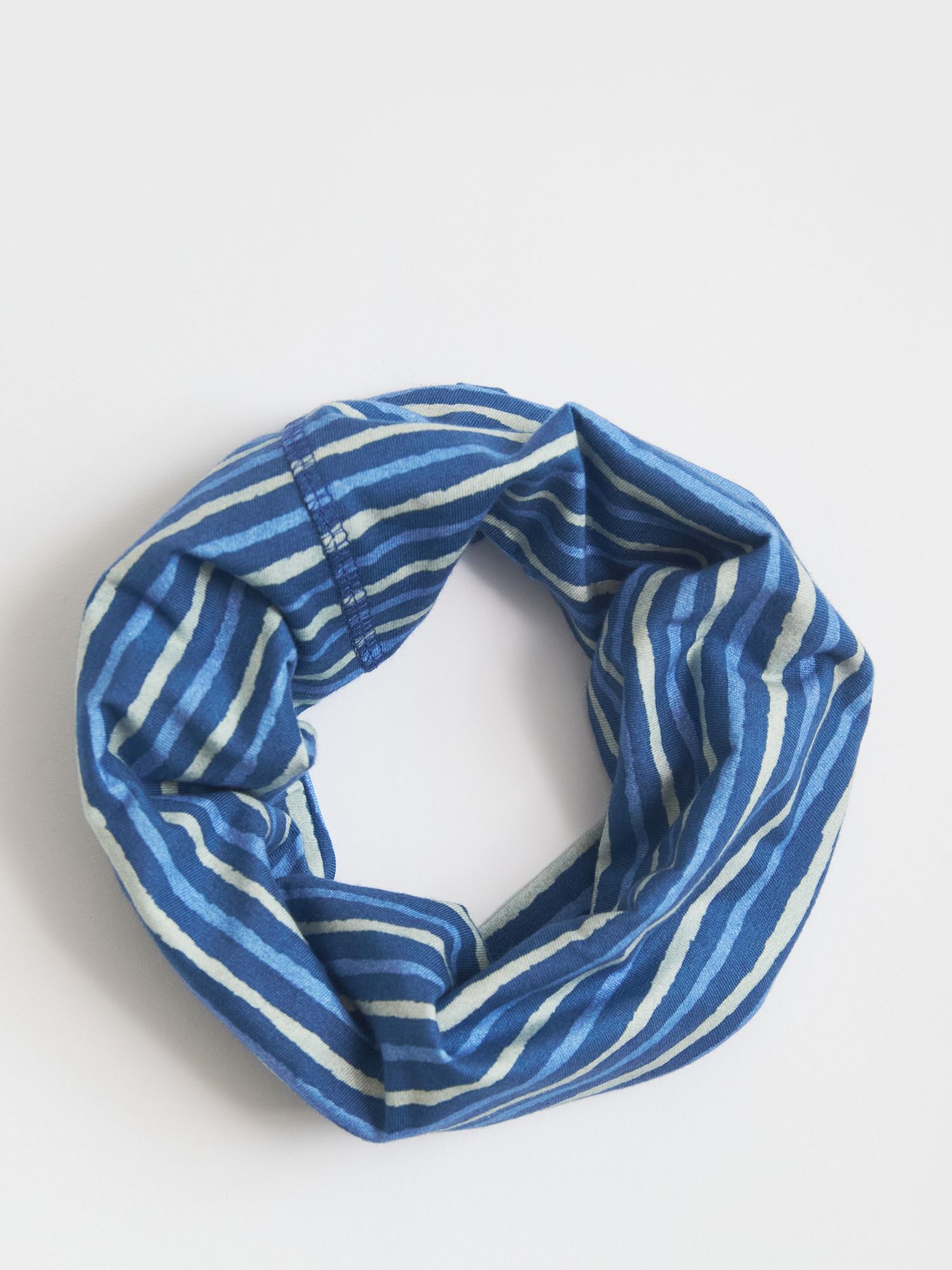 WHITE STUFF Stripe Print Versatile Jersey Snood in Blue | Endource