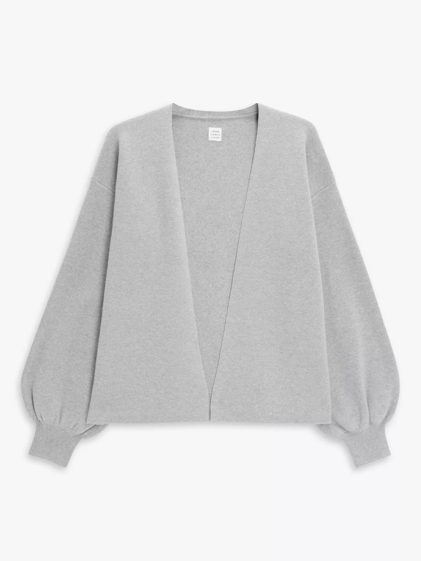 JOHN LEWIS Edge to Edge Cotton Cardigan in Grey | endource