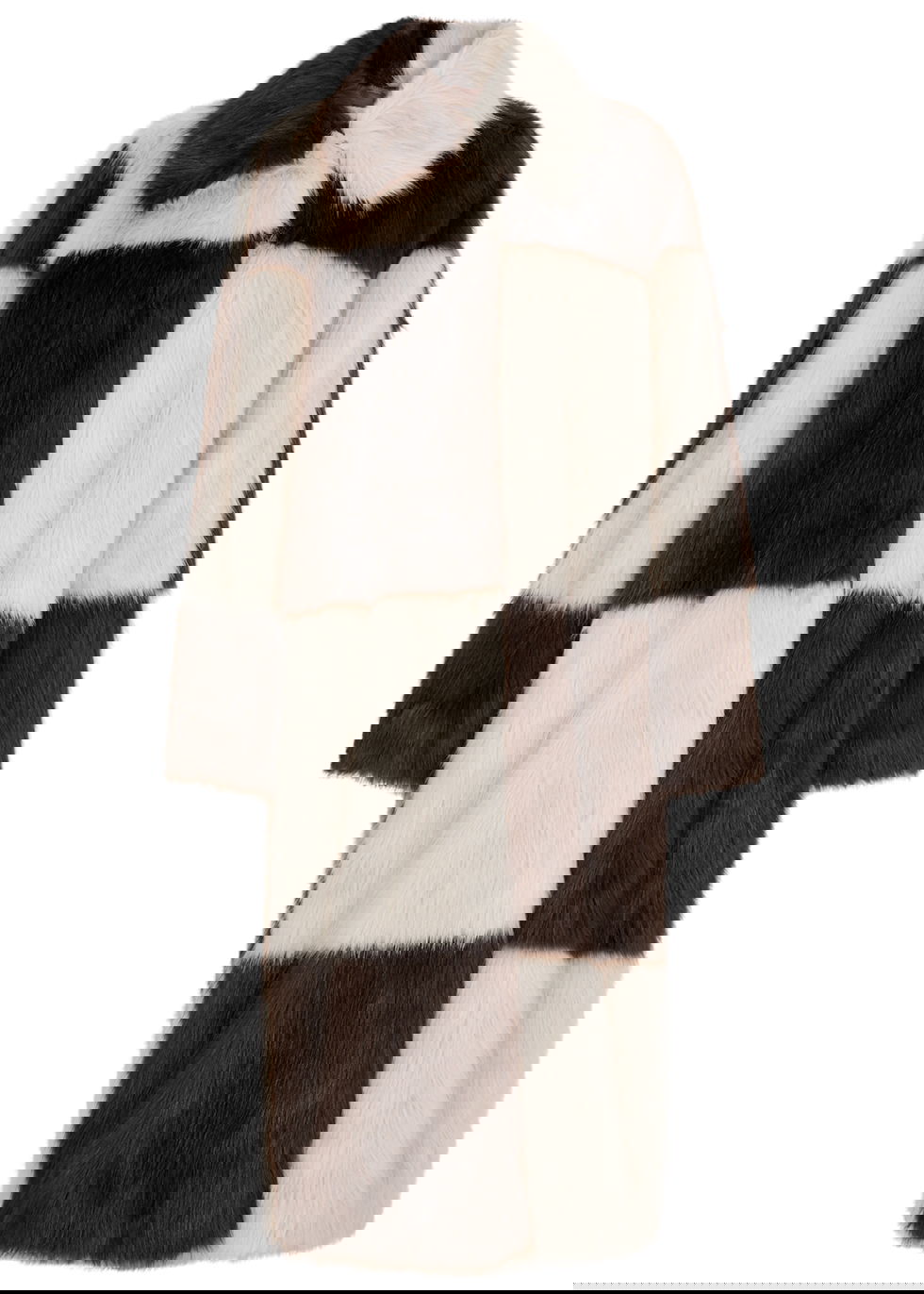 STAND STUDIO Nino Checked Faux Fur Coat | endource