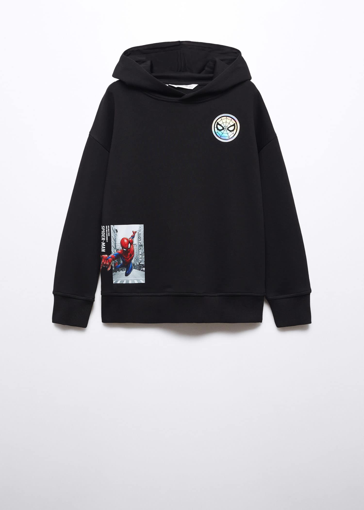 MANGO Spider-Man Hoodie in Black | endource