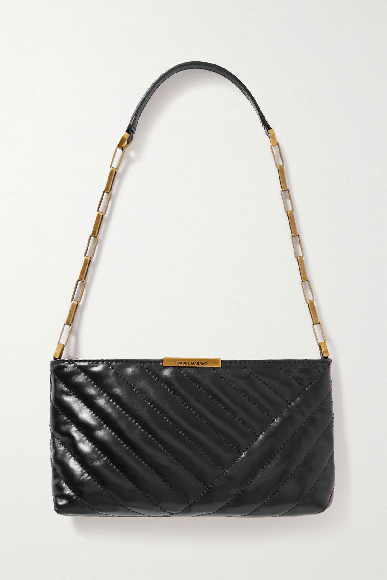 ISABEL MARANT Baguette Merine Quilted Leather Shoulder Bag in Black ...