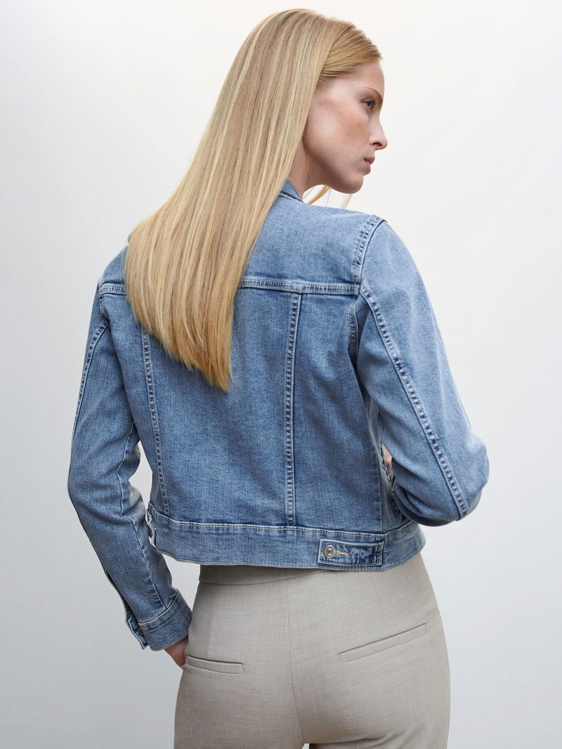 MANGO Vicky Denim Jacket in Open Blue | Endource