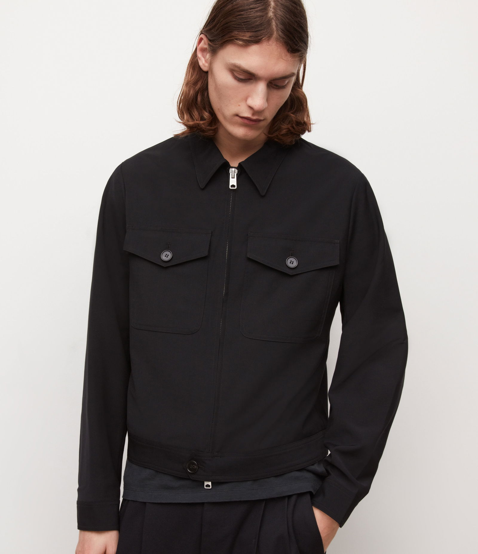 ALLSAINTS Ima Wool Blend Jacket in Black | endource