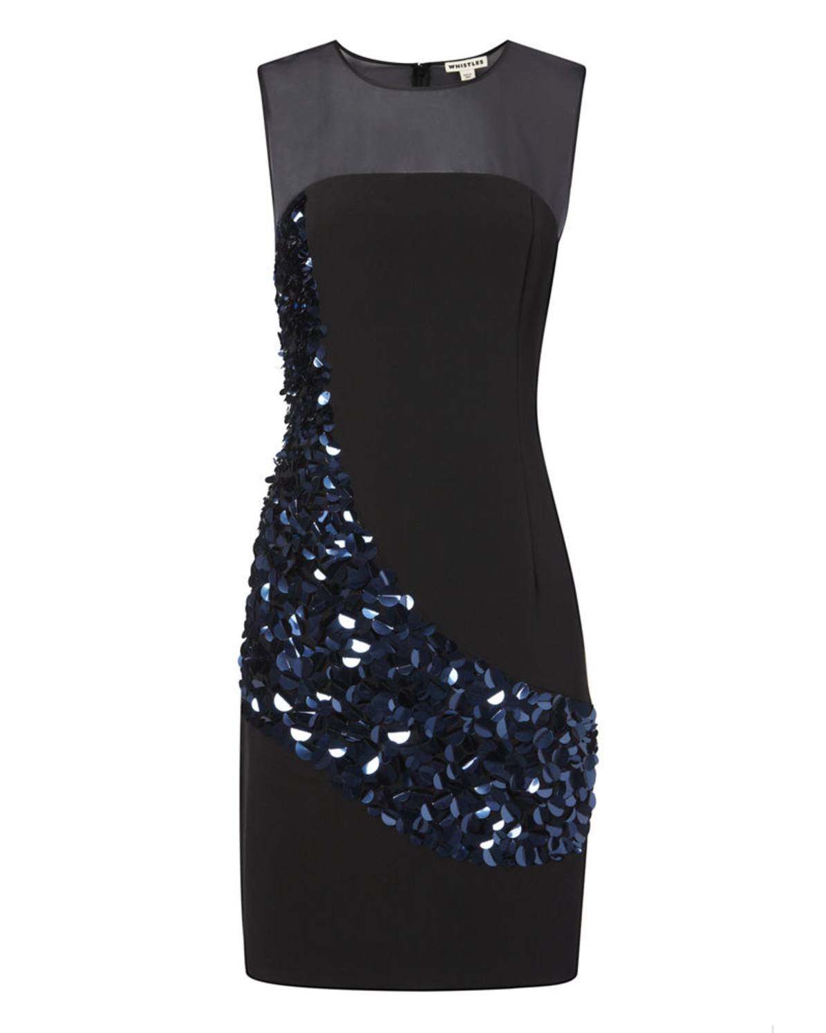 WHISTLES Graphic Sequin Panel Dress | Endource