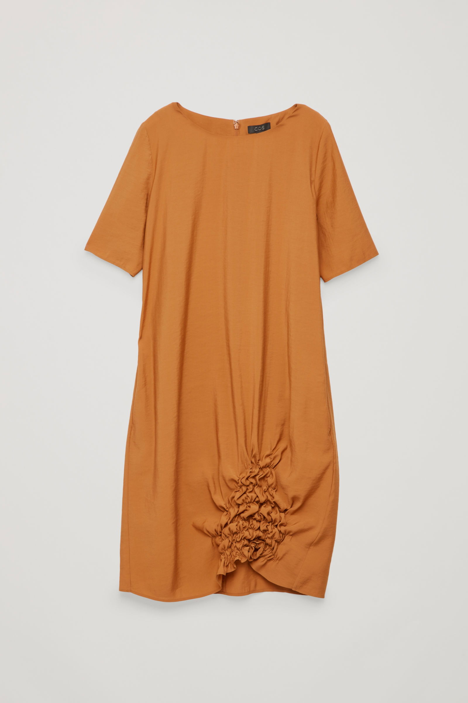 COS Dress with Gathered Hem in Terracotta | endource