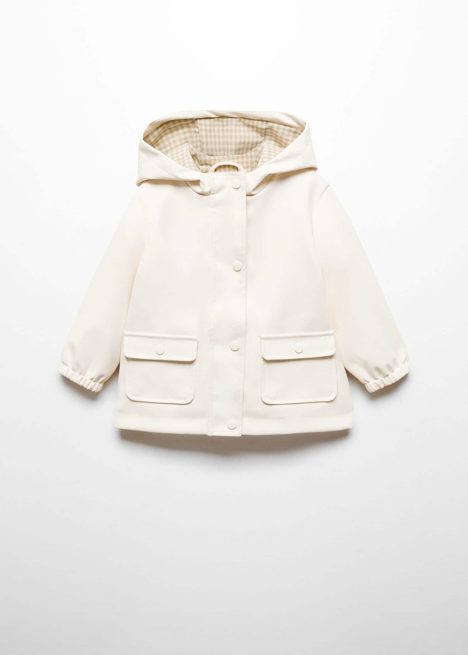 MANGO Raincoat Hooded Jacket in Ecru | Endource