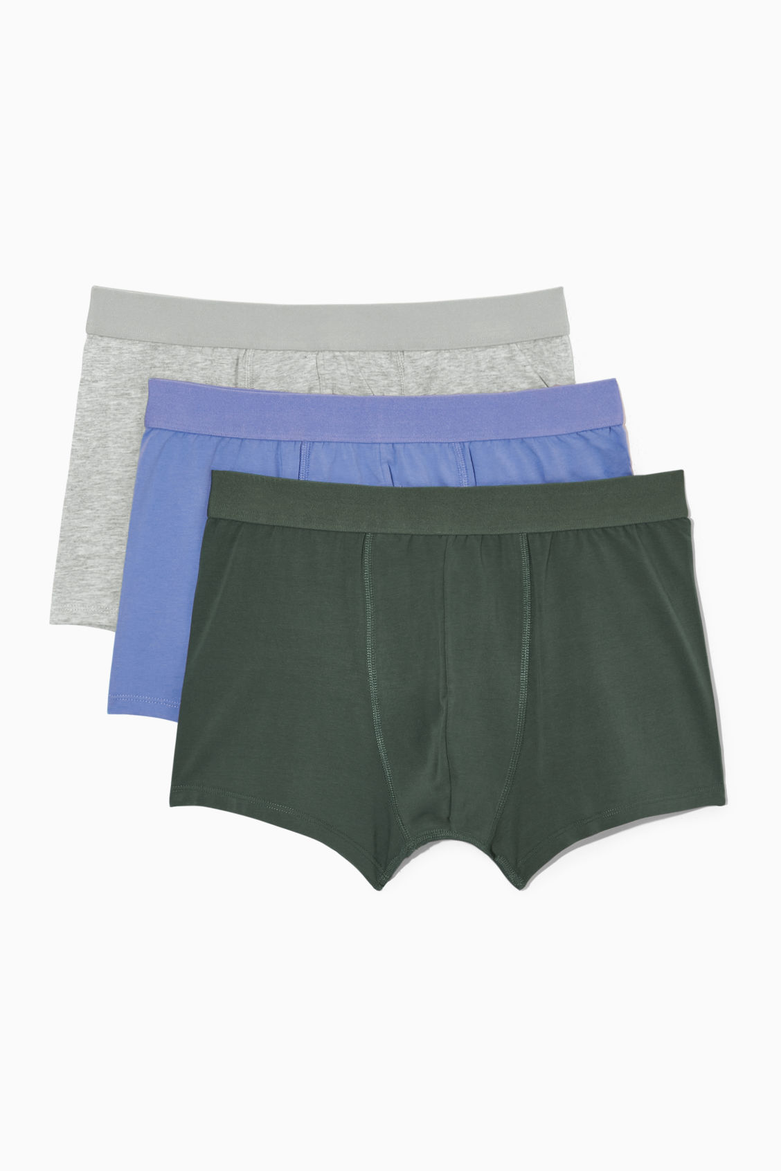 COS 3-Pack Boxer Briefs in LIGHT GREY / BLUE / DARK GREEN | Endource