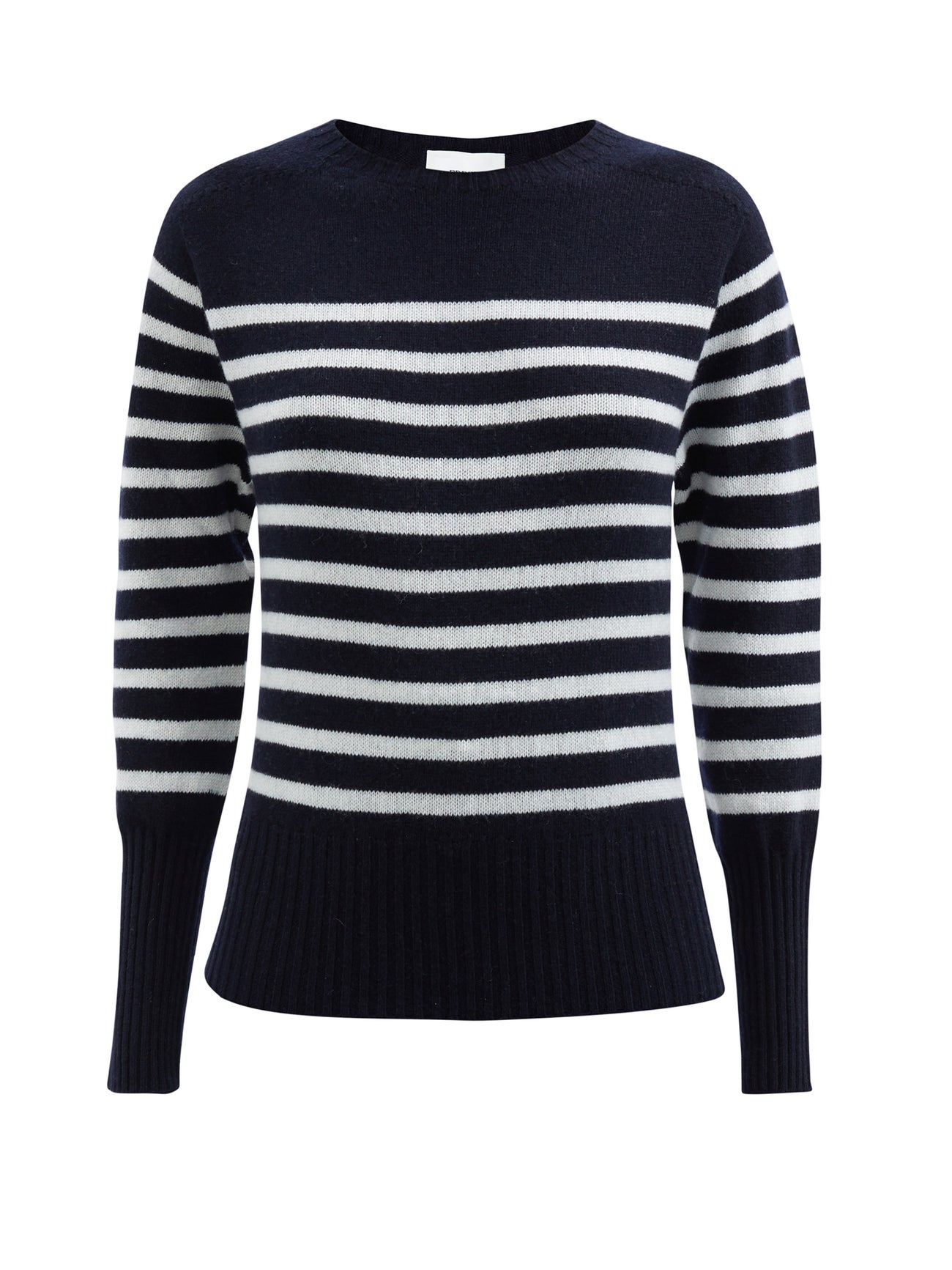 ERDEM Lotus Striped Cashmere Sweater in Navy | endource