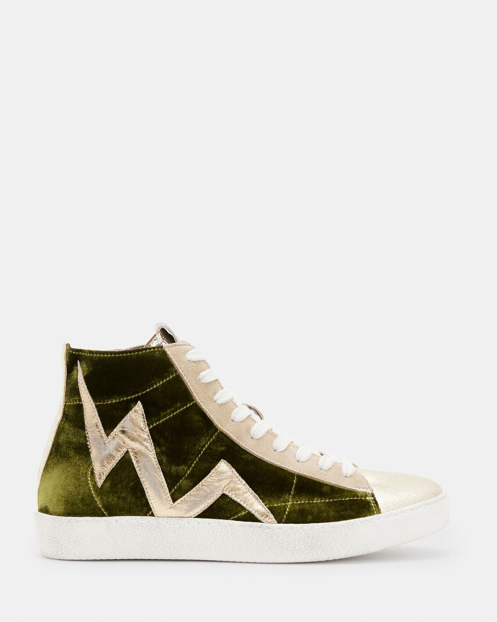 ALLSAINTS Tundy Bolt High Top Trainers in Green | endource